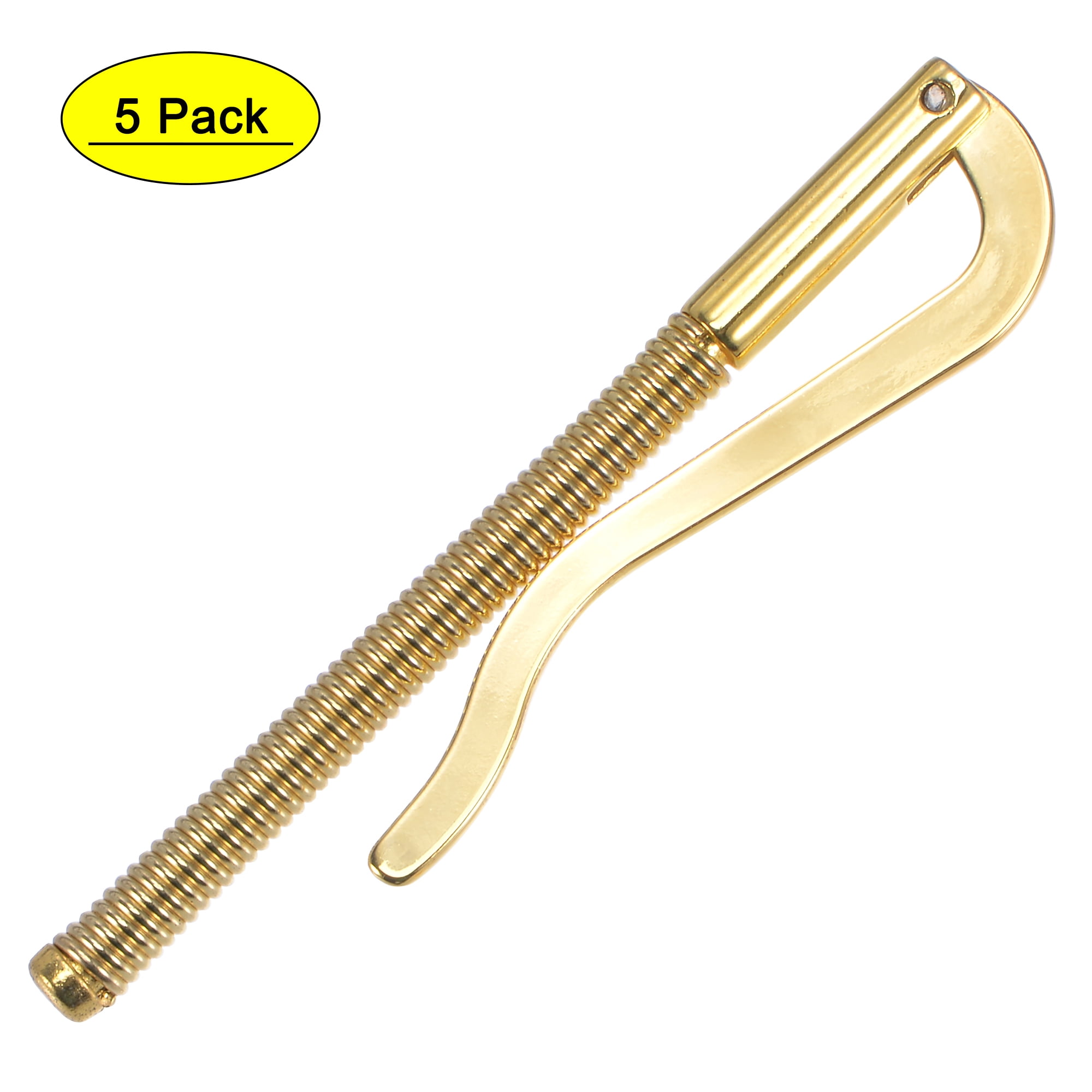 Uxcell 80mm Metal Slim Spring Wallet Cash Clip Bar Holder Clamp Gold 5 ...