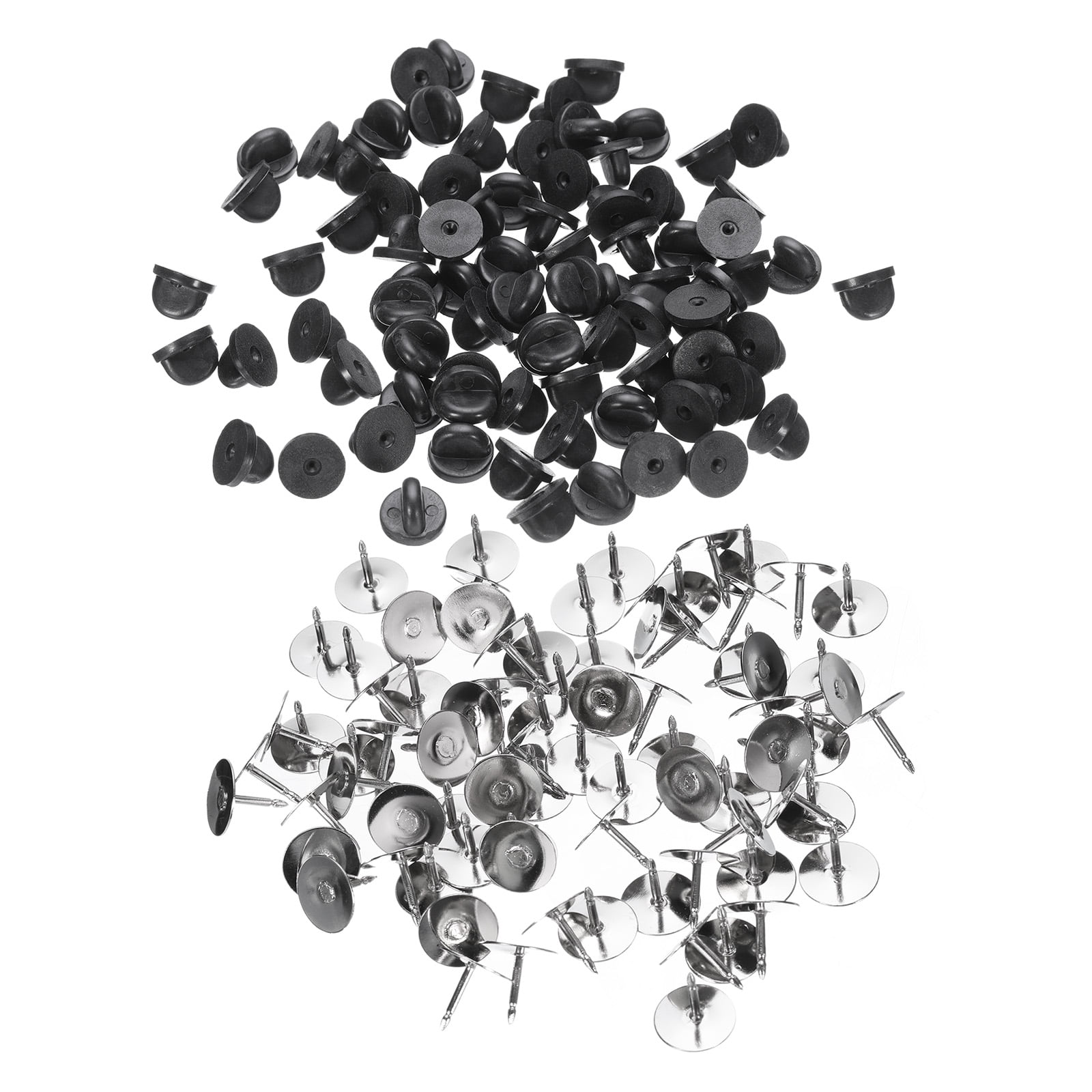 Uxcell 80pcs Rubber Blank Pin Backs, Butterfly Clutch Backing Holder ...
