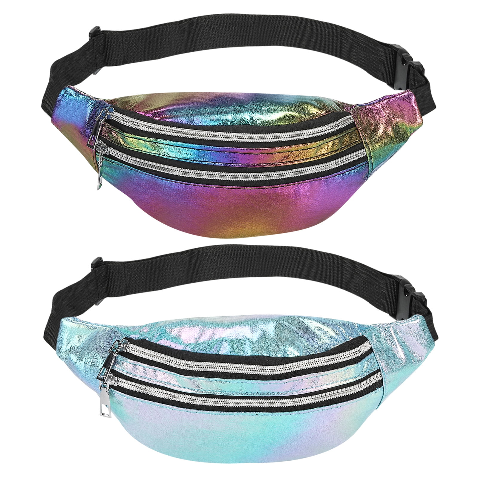 Uxcell 80s Fanny Pack for Women 2 Pack Waist Bag 90s Fanny Pack ...