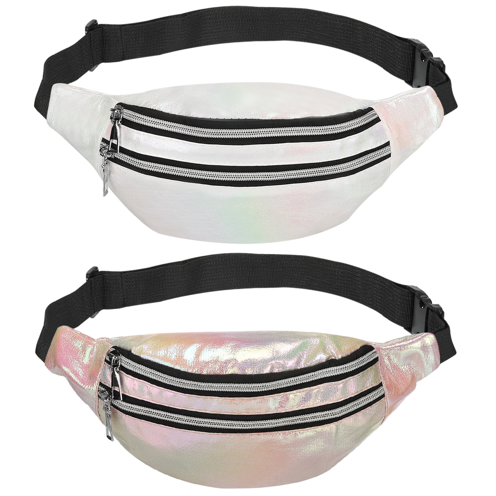 Uxcell 80s Fanny Pack for Women 2 Pack Waist Bag 90s Fanny Pack Pink ...