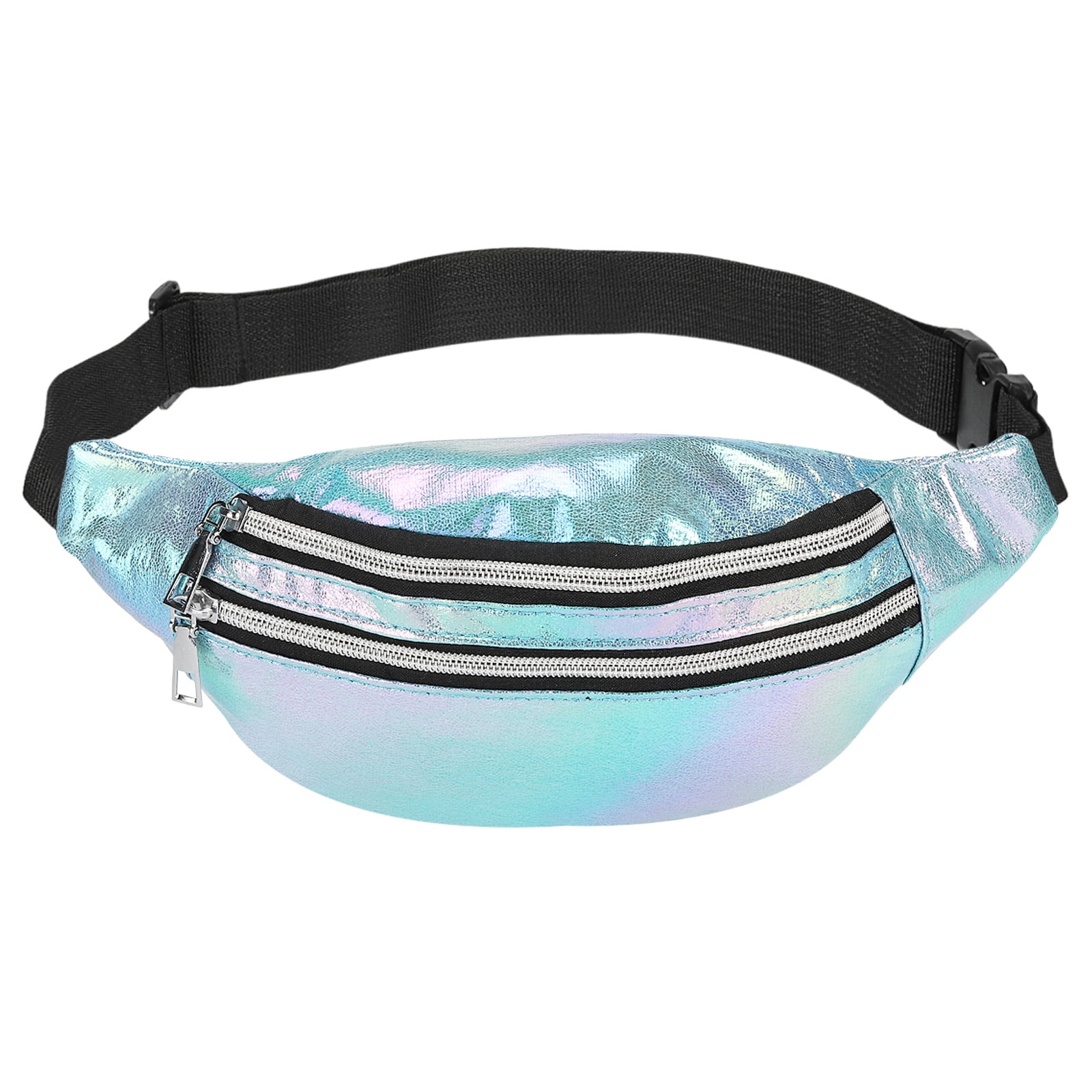 Uxcell 80s Fanny Pack for Women Waist Bag 90s Fanny Pack Light Blue ...