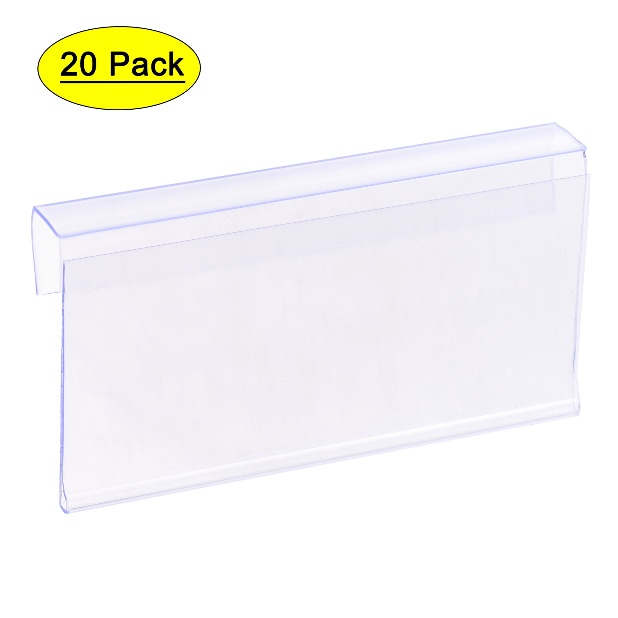 Uxcell 80x40mm L Shape Label Holder Clear Plastic for Wire Shelf, 20 ...