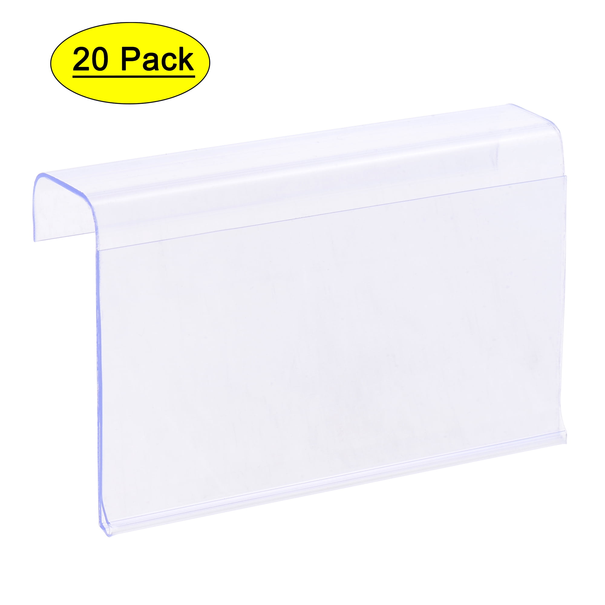 Uxcell 80x50mm L Shape Label Holder Clear Plastic for Wire Shelf, 20 ...