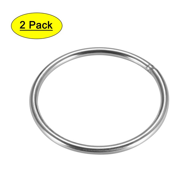 Uxcell 80x5mm Thick Round Welded O Ring Stainless Steel 2 Pack ...
