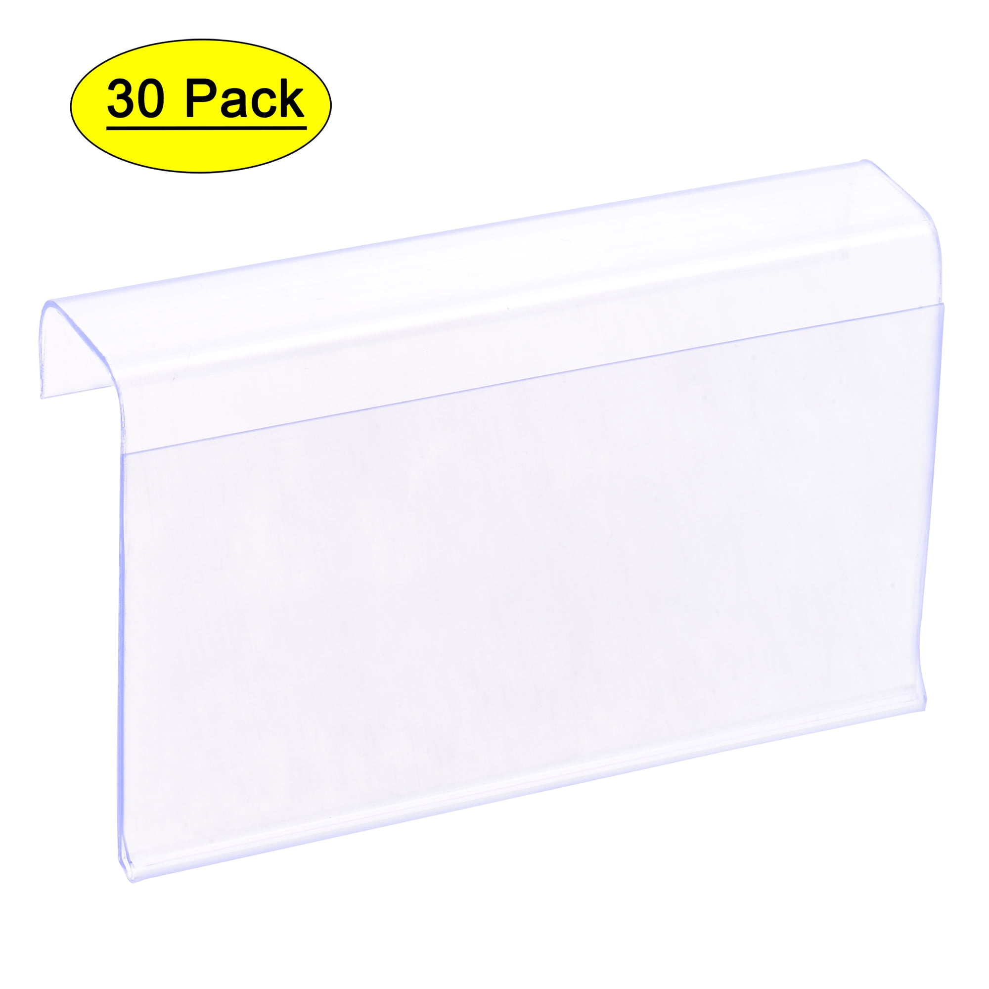 Uxcell 80x60mm L Shape Label Holder Clear Plastic for Wire Shelf, 30 ...