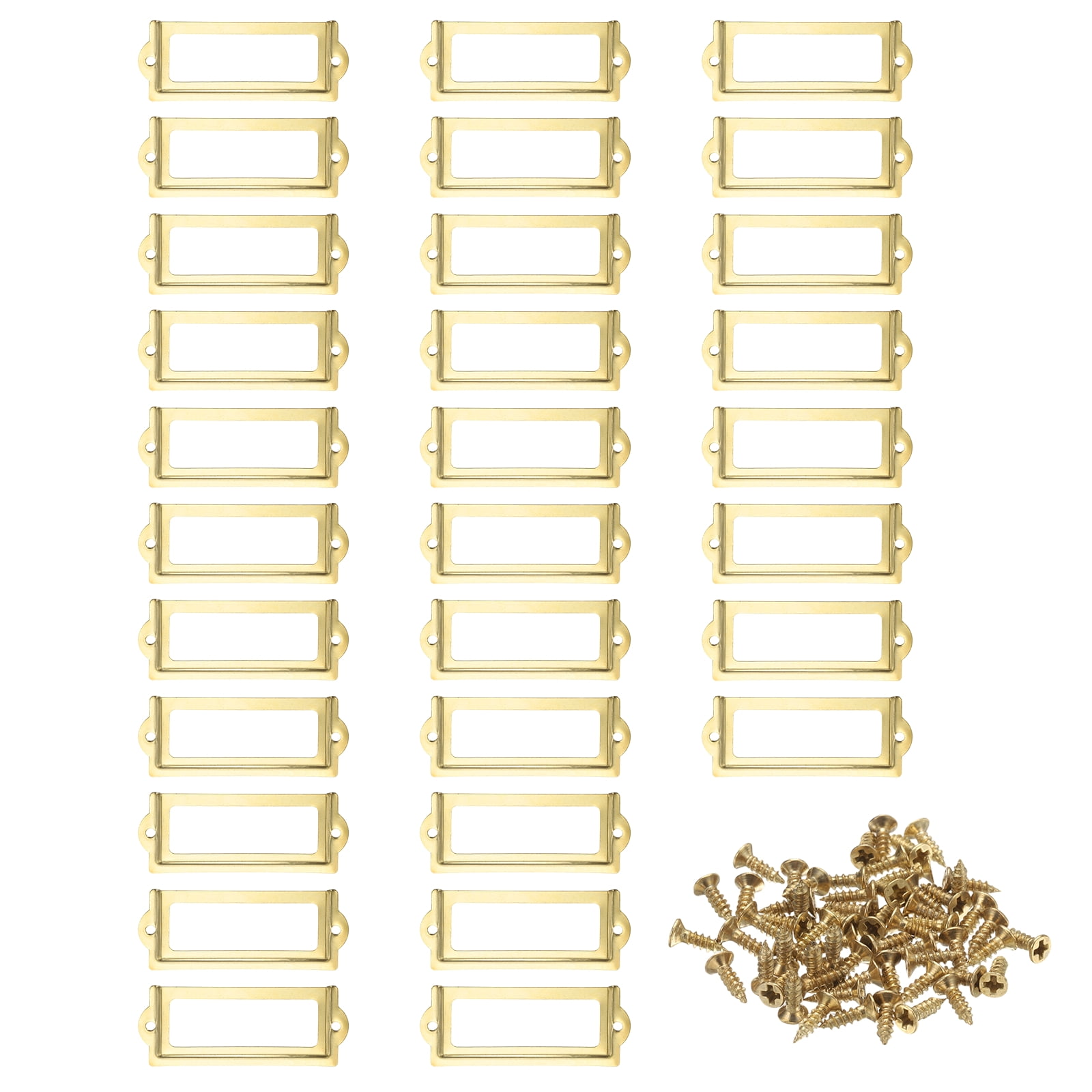 Uxcell 83x32.5mm Metal Label Holders, 30 PCS Label Frames with Screws ...