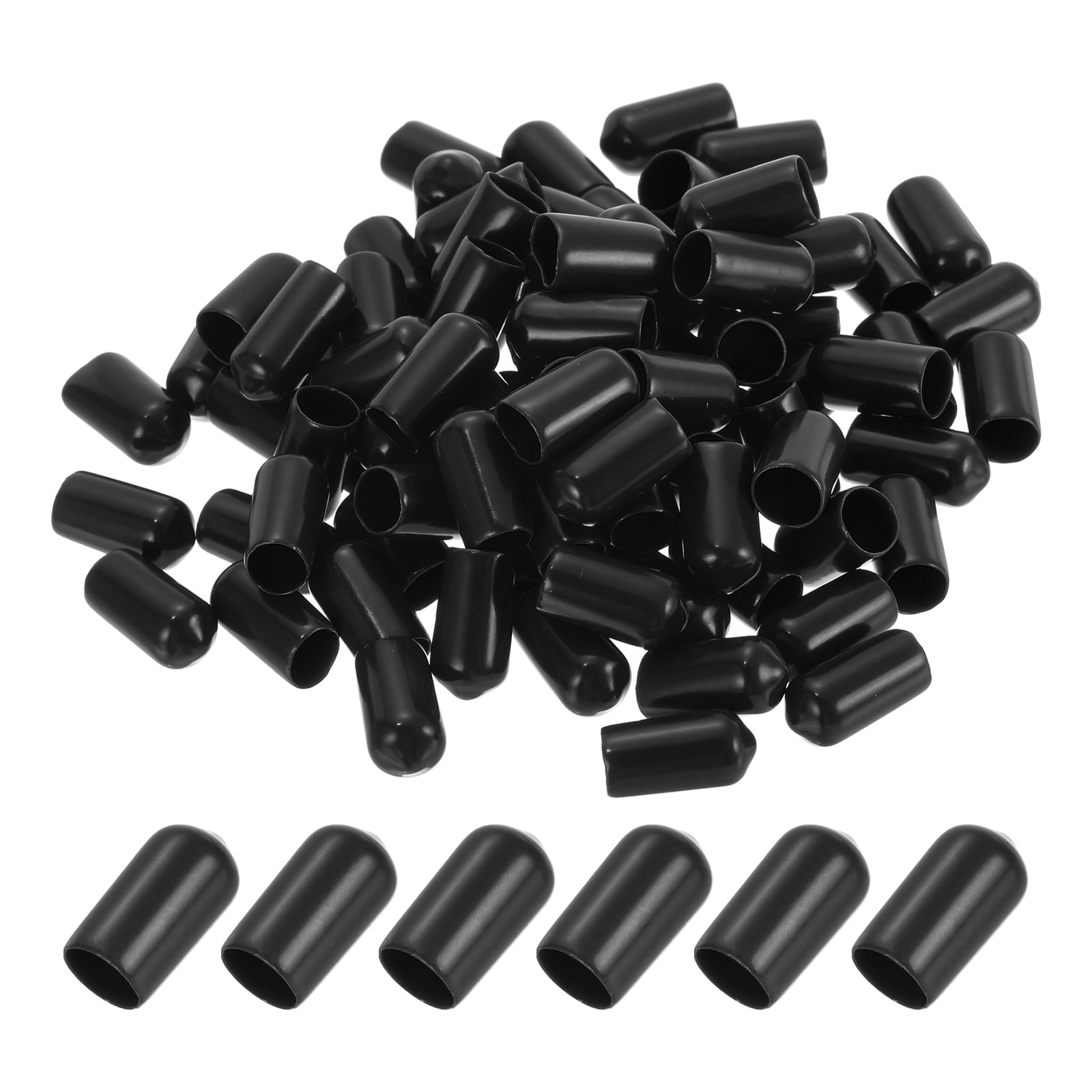 Uxcell 8MM Vinyl Rubber End Caps, 50 Pack Round Bolt Screw Covers Caps ...