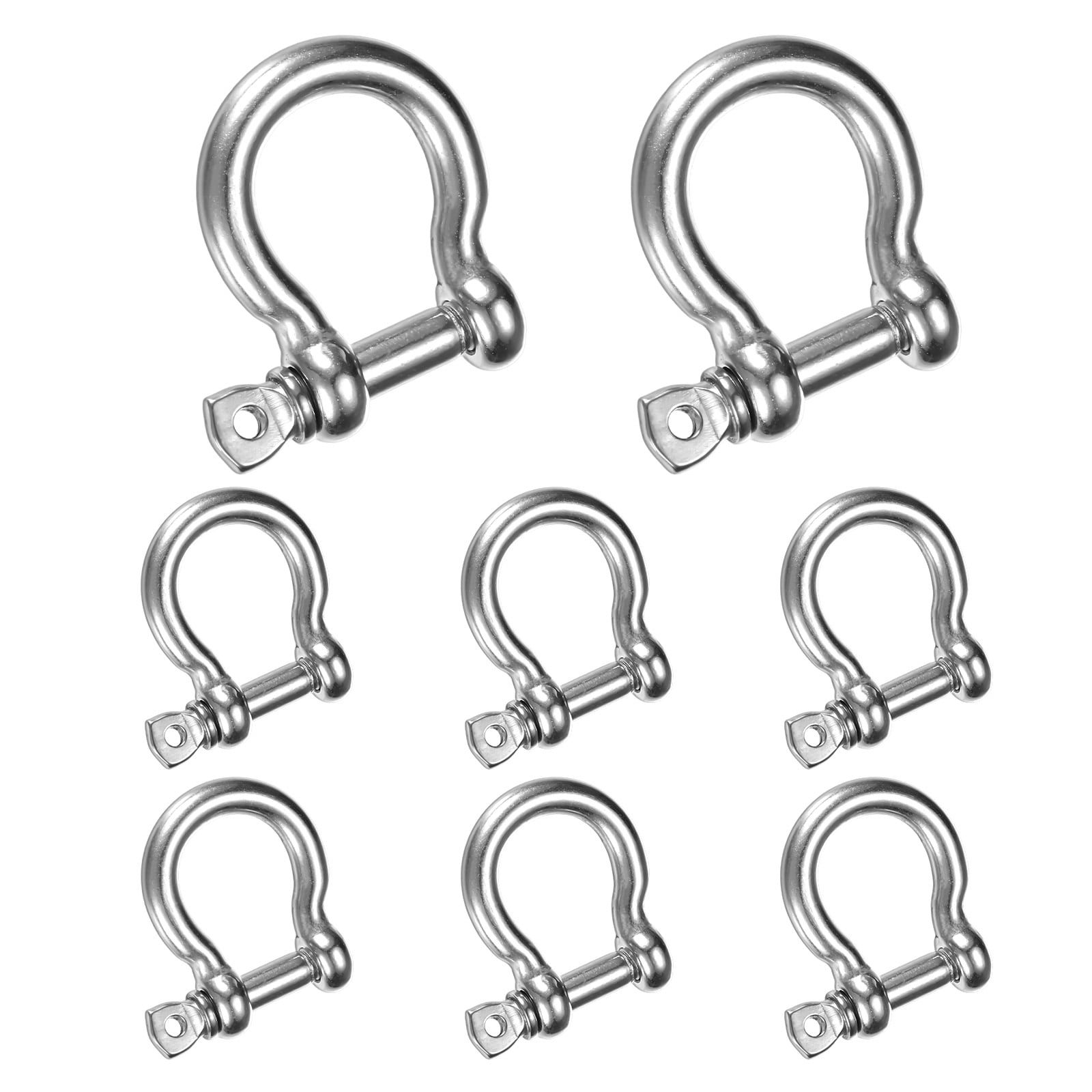Uxcell 8PCS M10 304 Stainless Steel Screw Pin Anchor Shackle 640KG ...