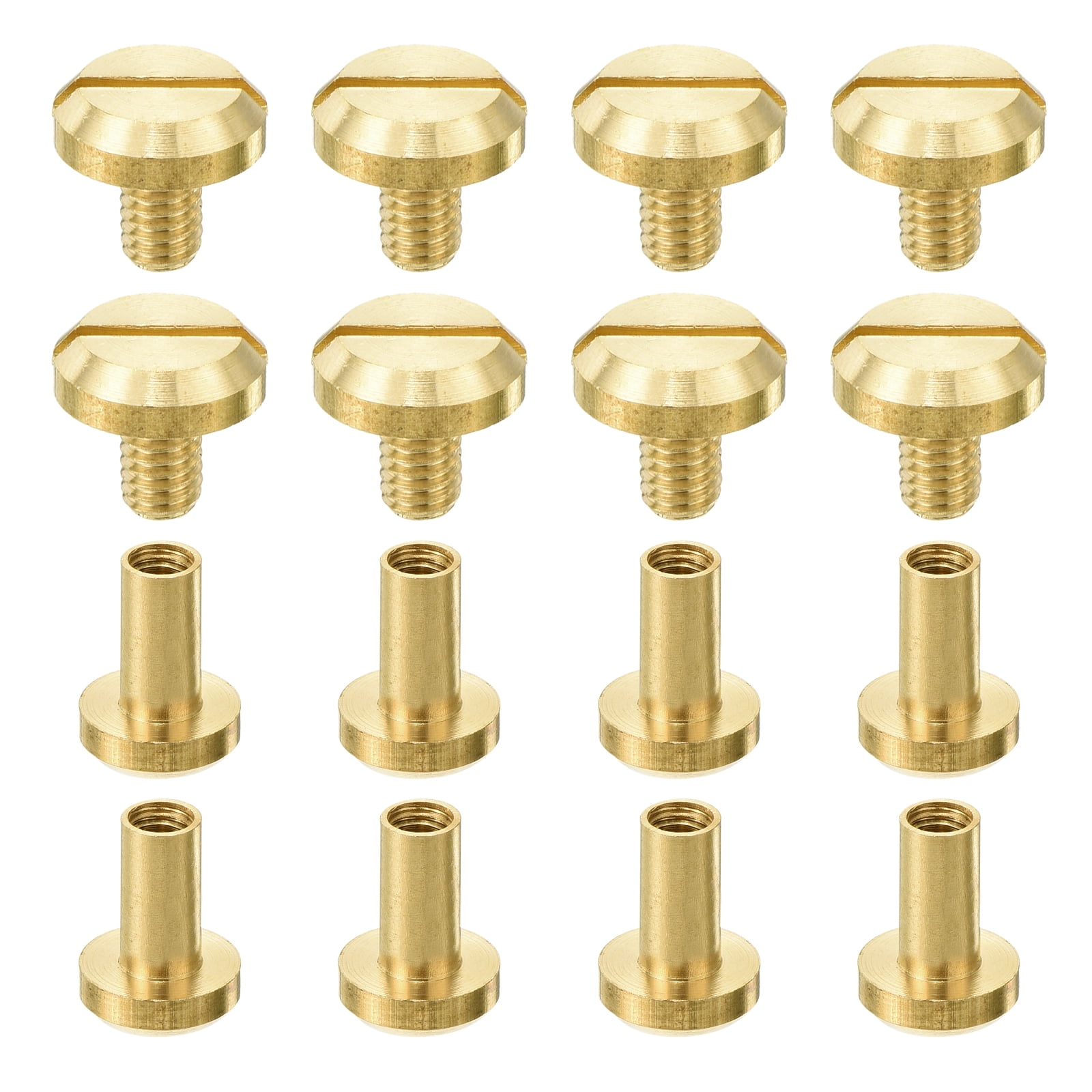 Uxcell 8Pack Brass Chicago Screw, 10mm Concave Leather Rivets Belt ...