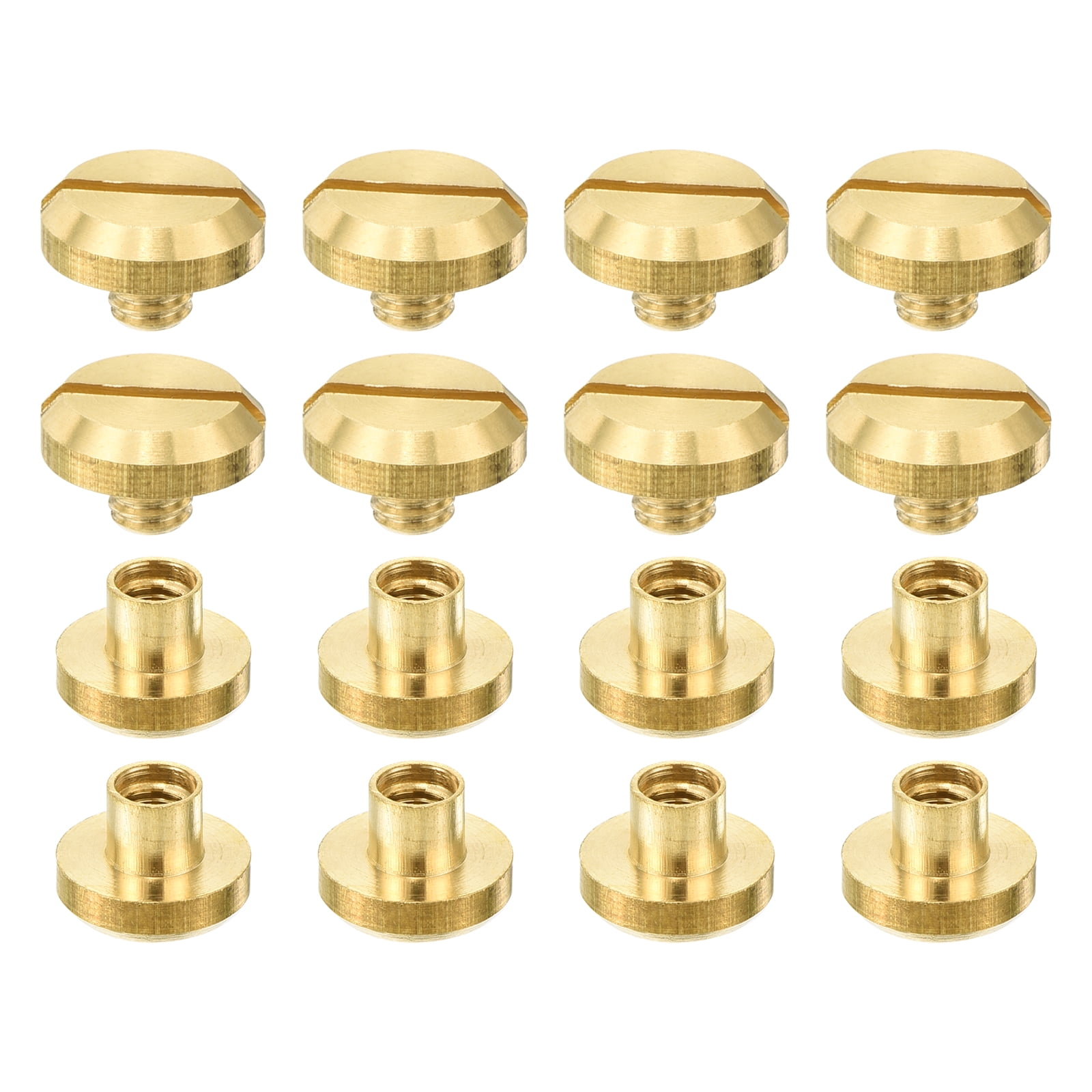 Uxcell 8Pack Brass Chicago Screw, 4mm Concave Leather Rivets Belt Screw ...