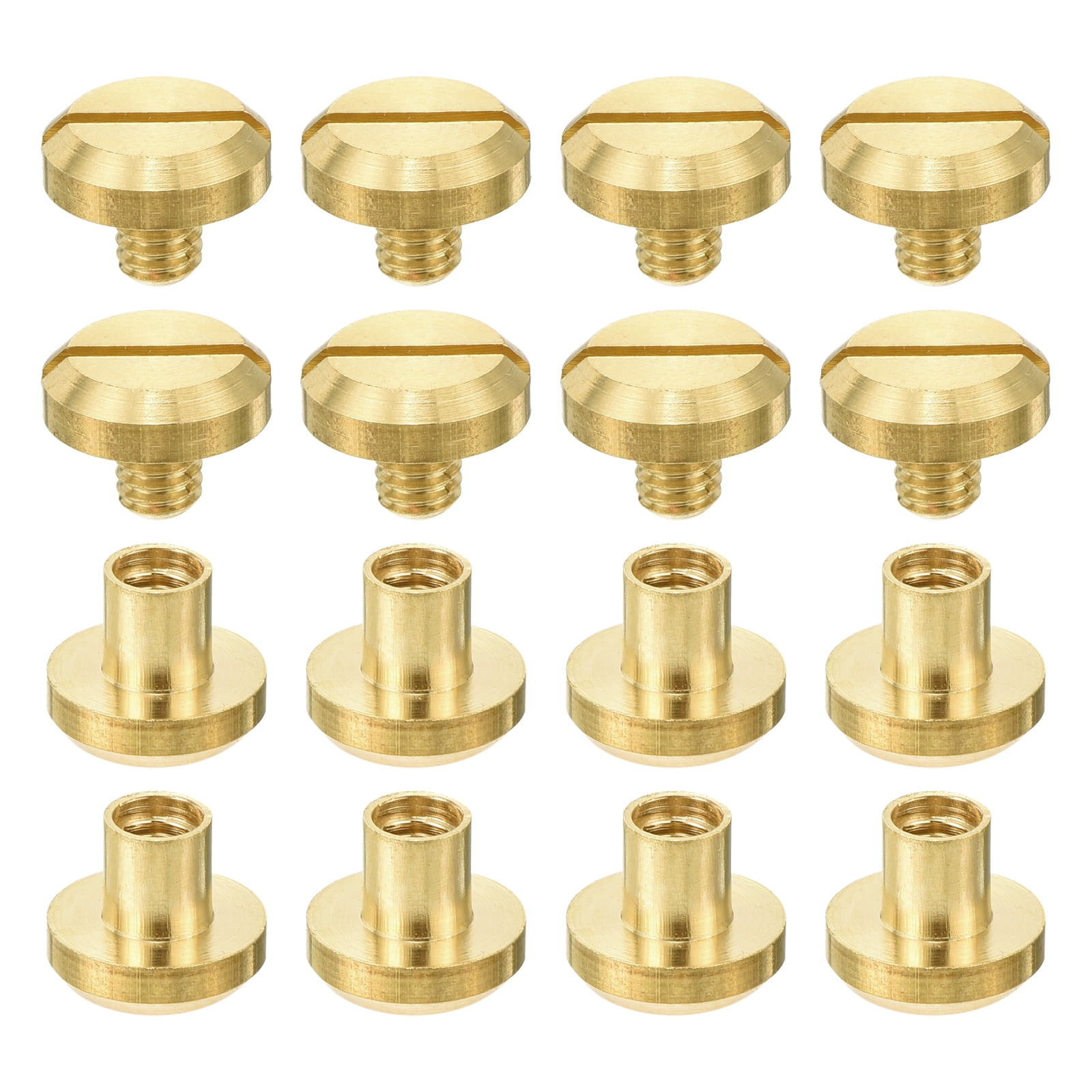 Uxcell 8Pack Brass Chicago Screw, 5mm Concave Leather Rivets Belt Screw ...