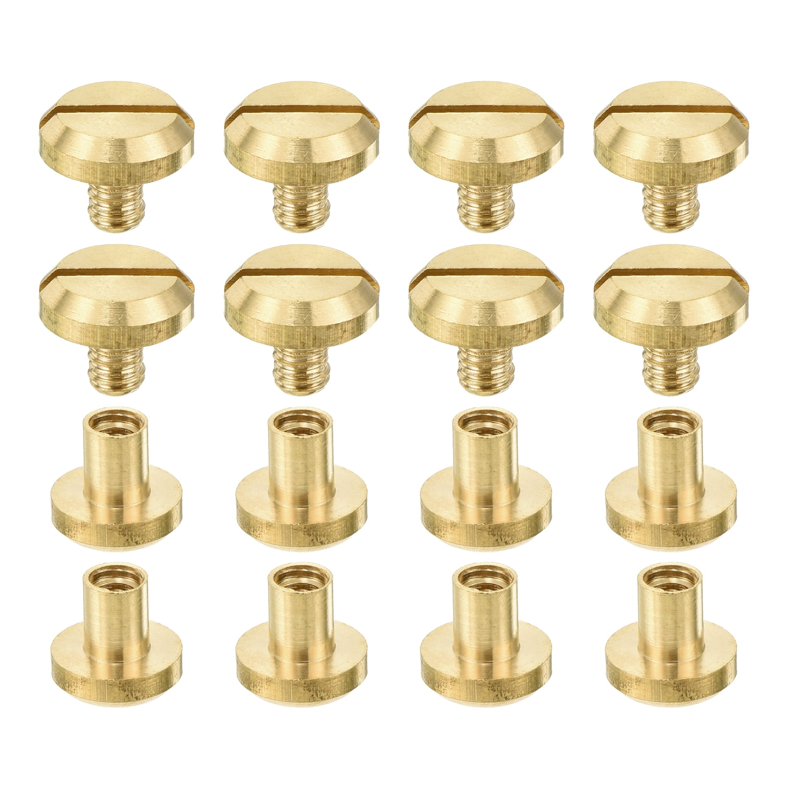 Uxcell 8Pack Brass Chicago Screw, 6mm Concave Leather Rivets Belt Screw ...