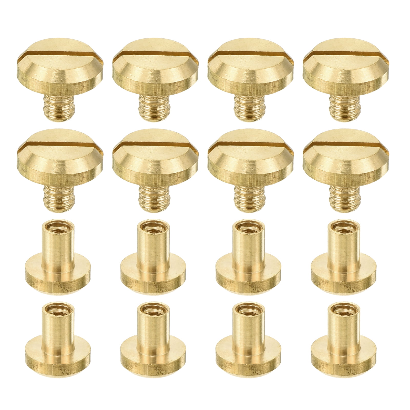 Uxcell 8Pack Brass Chicago Screw, 7mm Concave Leather Rivets Belt Screw ...