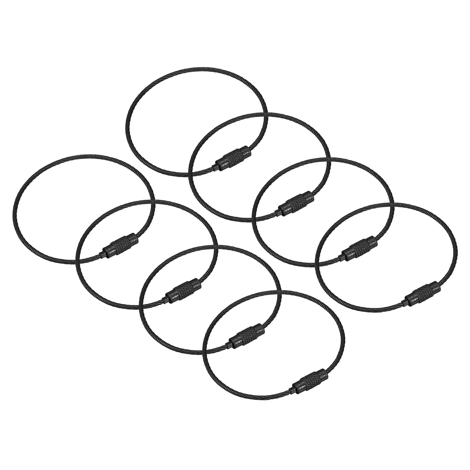 Uxcell 8Pack Cable Key Rings, 6-inch(155mm) Wire Keychain Twist Loops ...