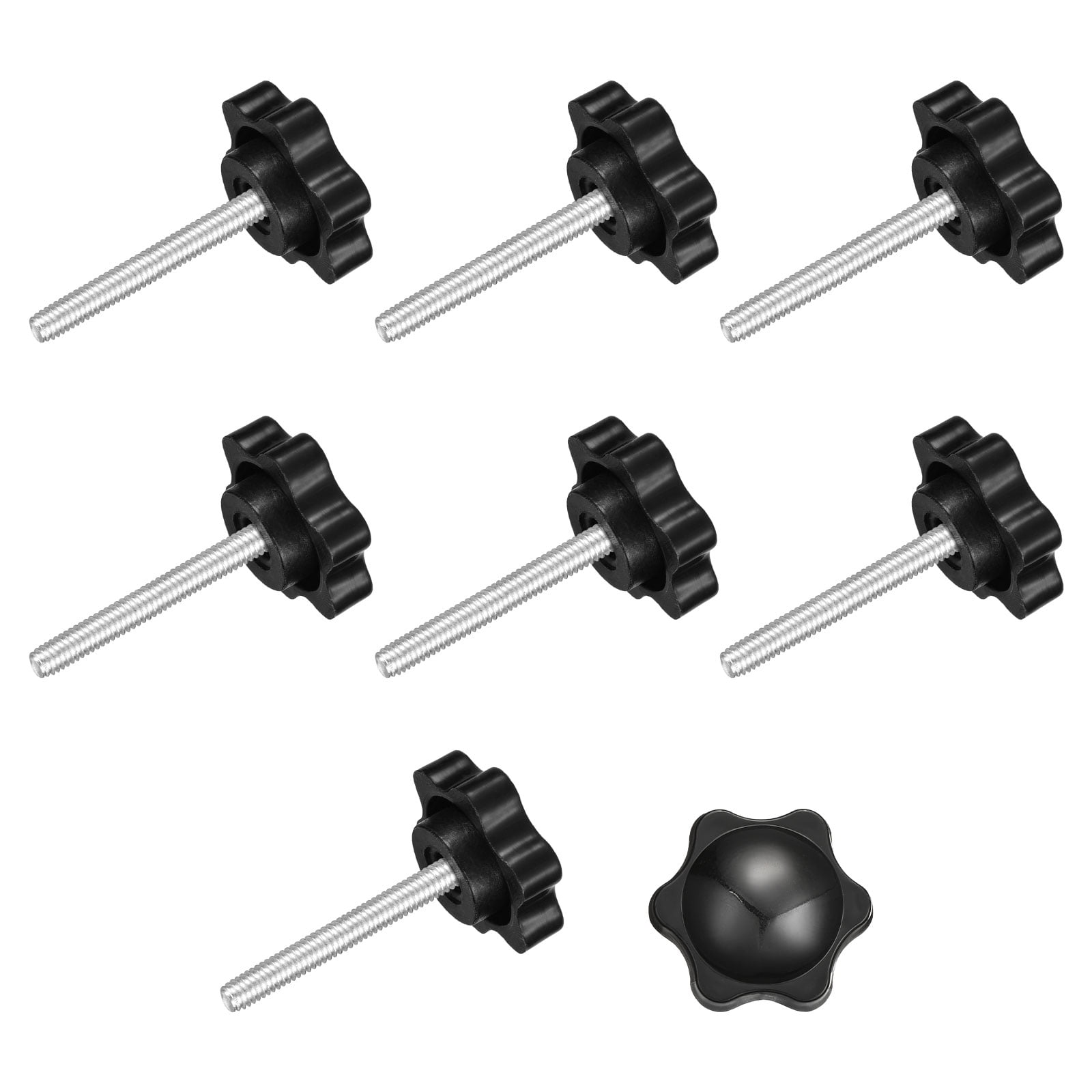 Uxcell 8Pack Clamping Screw Knob, M4 x 30mm Hex Shaped Star Knob for ...