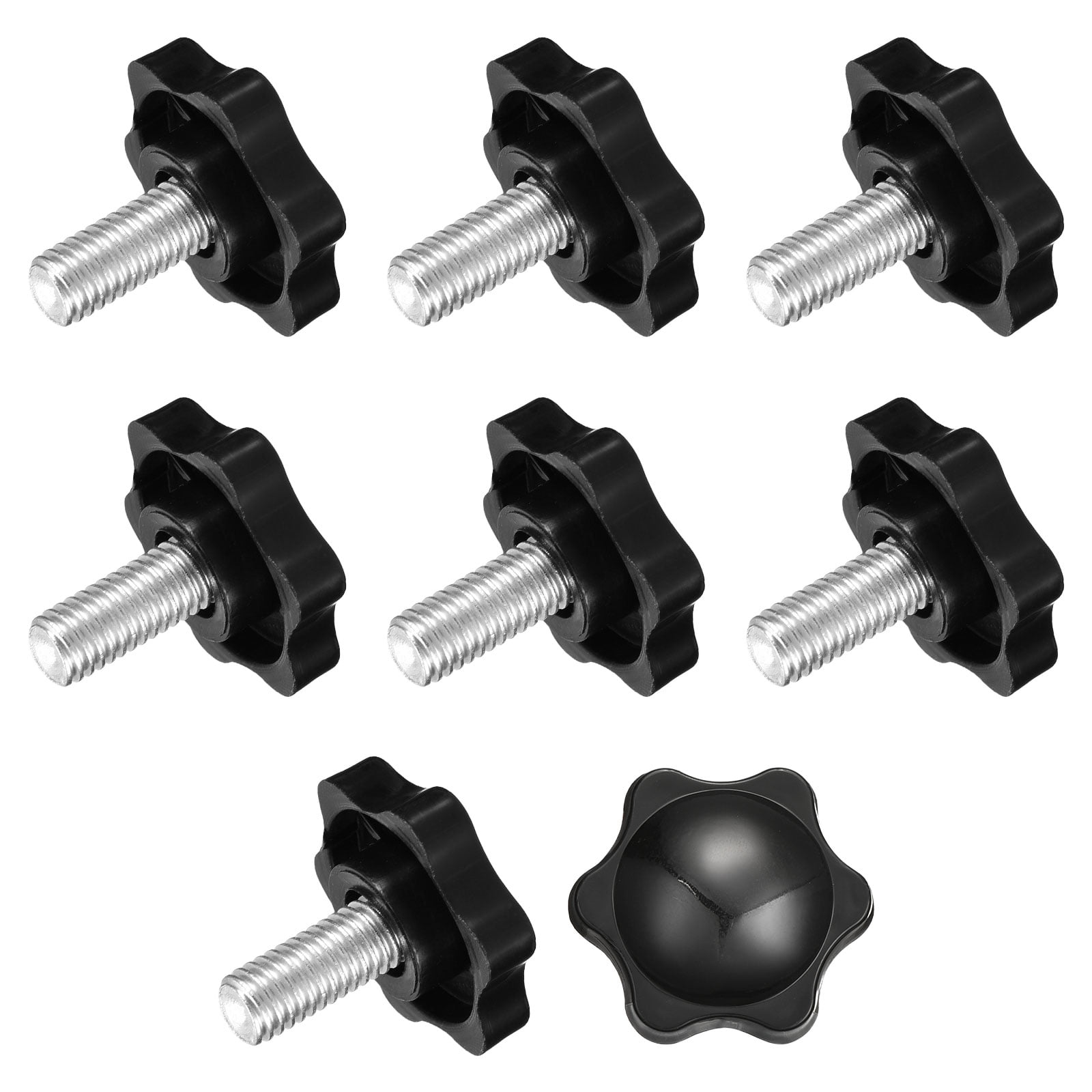 Uxcell 8Pack Clamping Screw Knob, M8 x 16mm Hex Shaped Star Knob for ...