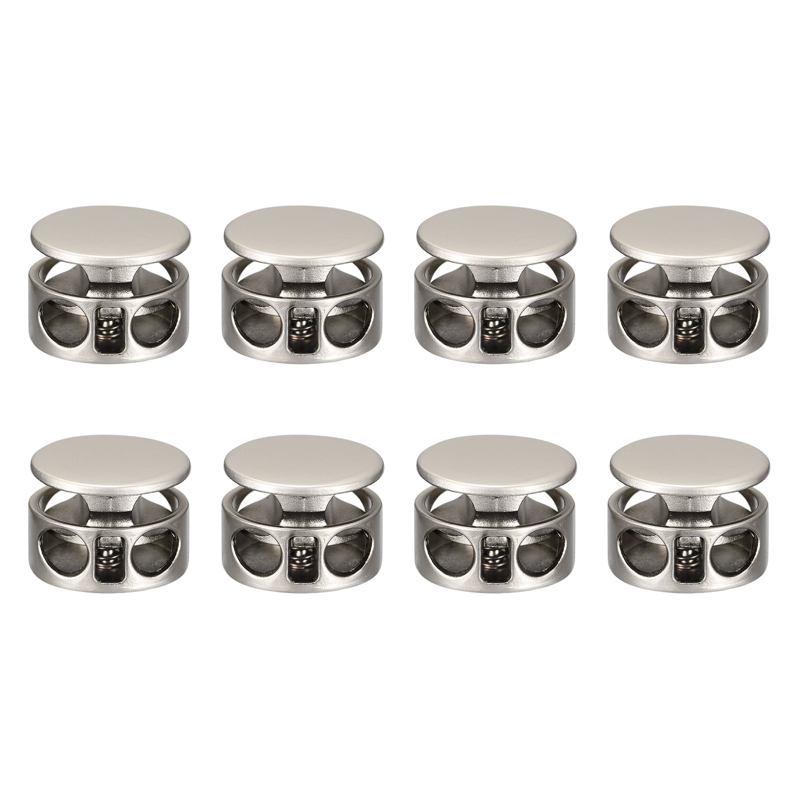 Uxcell 8Pack Metal Cord Locks, 3.5mm Double Hole Toggle Spring Stop ...
