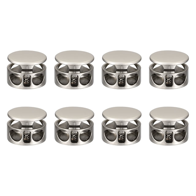 Uxcell 8Pack Metal Cord Locks, 3.5mm Double Hole Toggle Spring Stop ...