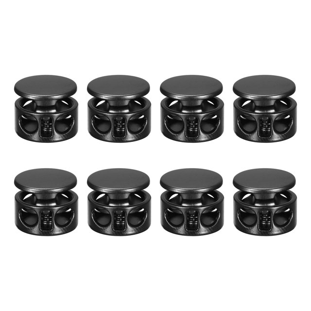 Uxcell 8Pack Metal Cord Locks, 3mm Double Hole Toggle Spring Stop Cord ...