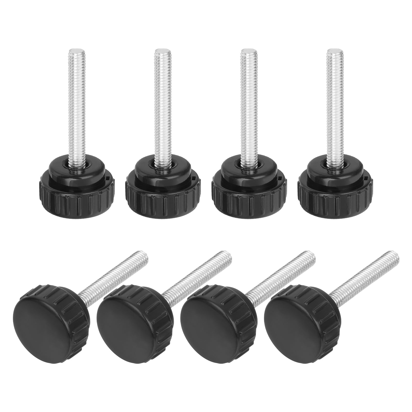 Uxcell 8Pack Round Knurled Thumb Screws, M6x40mm Carbon Steel Zinc Plated Thread Thumbscrew ...