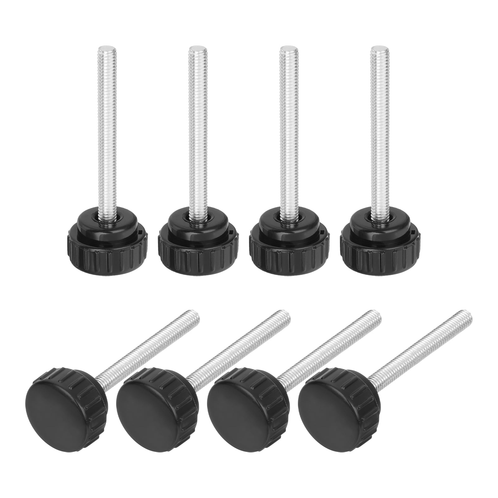 Uxcell 8Pack Round Knurled Thumb Screws, M6x55mm Carbon Steel Zinc Plated Thread Thumbscrew ...