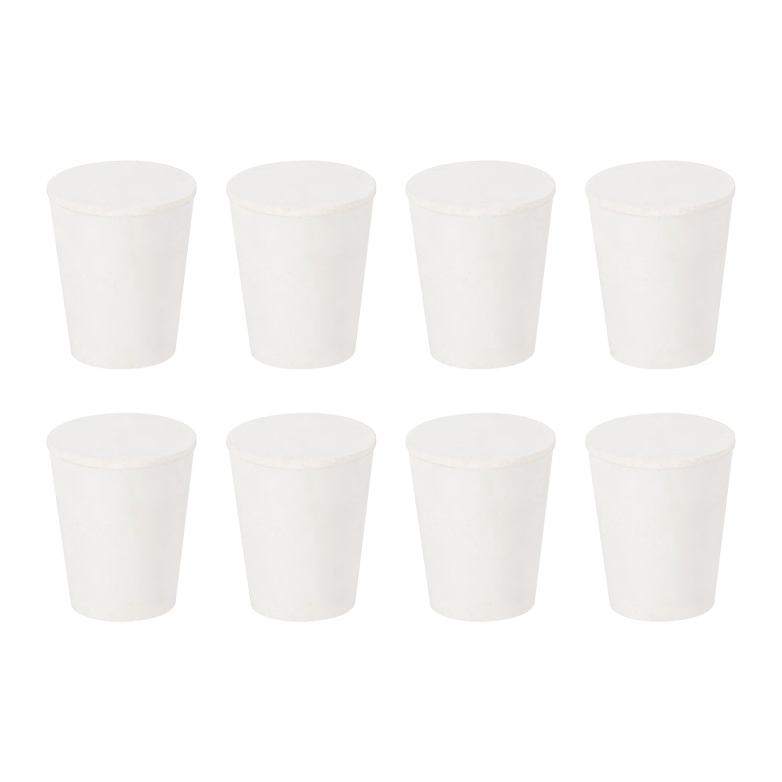 Uxcell 8Pack Solid Rubber Stoppers, White 2# Tapered Lab Plugs Lab Seal ...