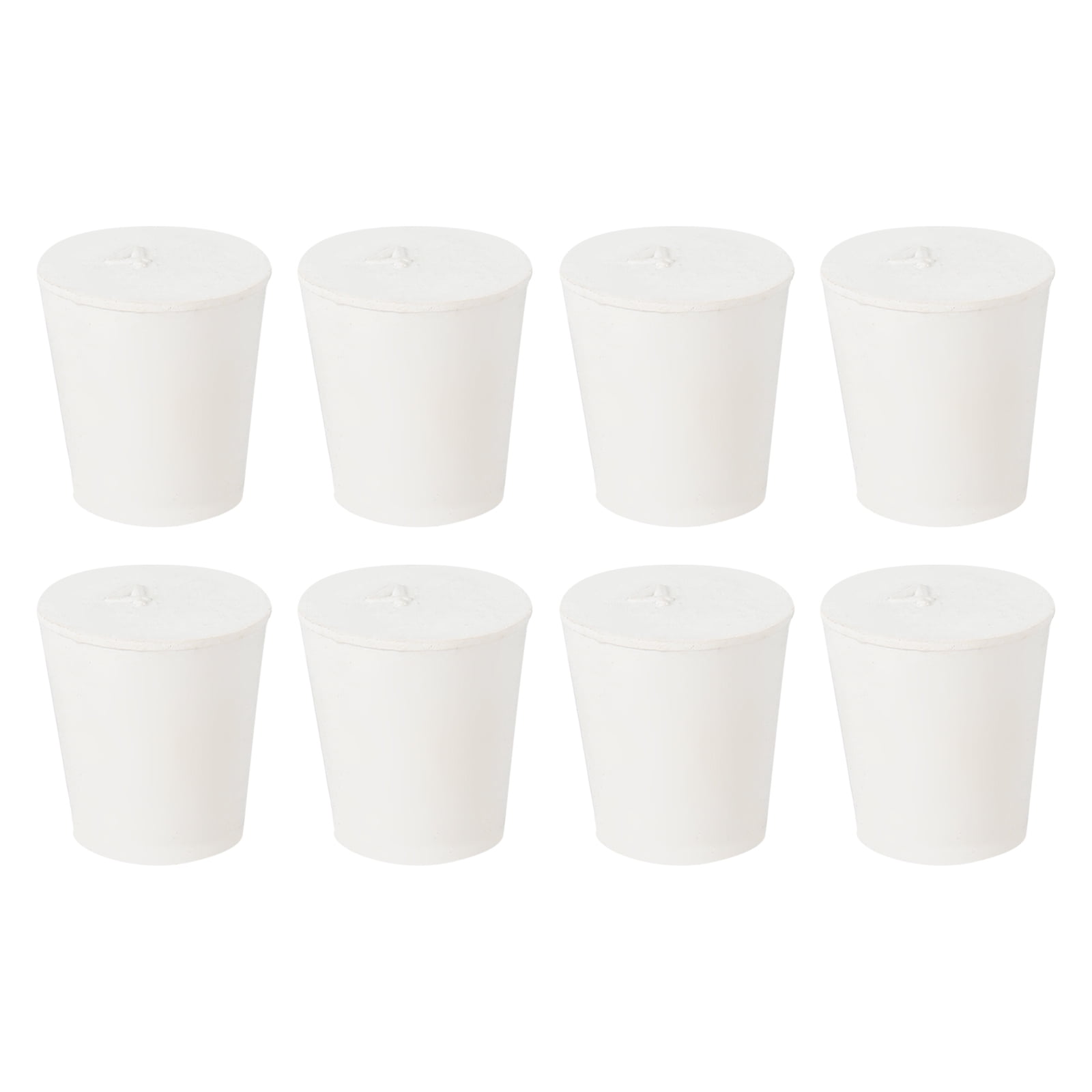 Uxcell 8Pack Solid Rubber Stoppers, White 4# Tapered Lab Plugs Lab Seal ...