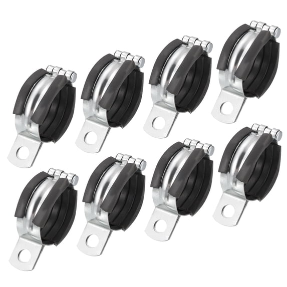 Uxcell 8Pack Split Ring Hanger Pipe Strap Rubber Cushion Pipe Support ...