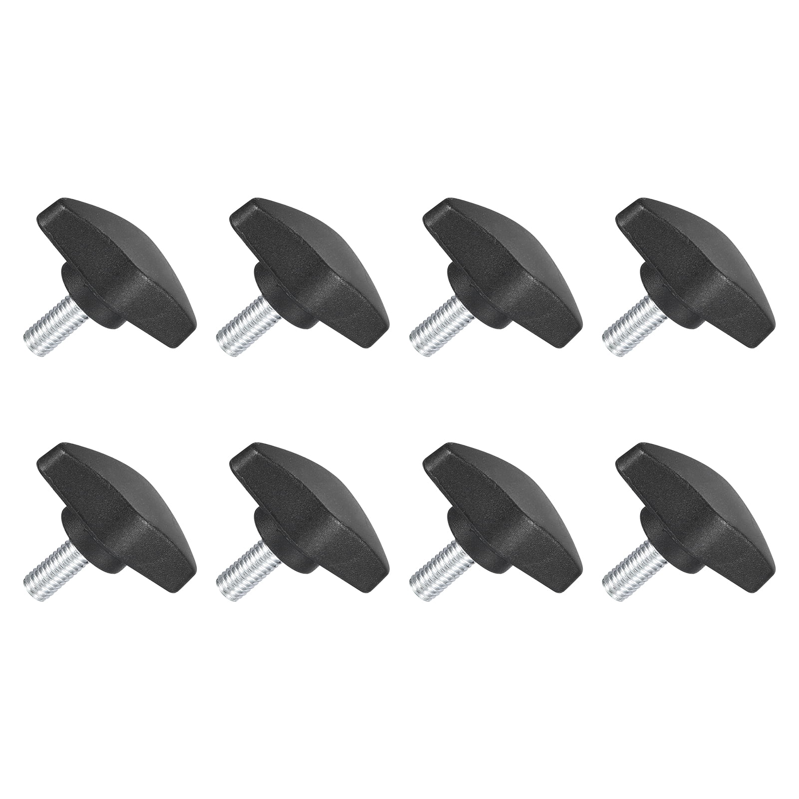 Uxcell 8Pack Tee Wing Knobs Thumb Screws, M6 x 14mm Clamping Screw Knob 36mm Dia., Black ...