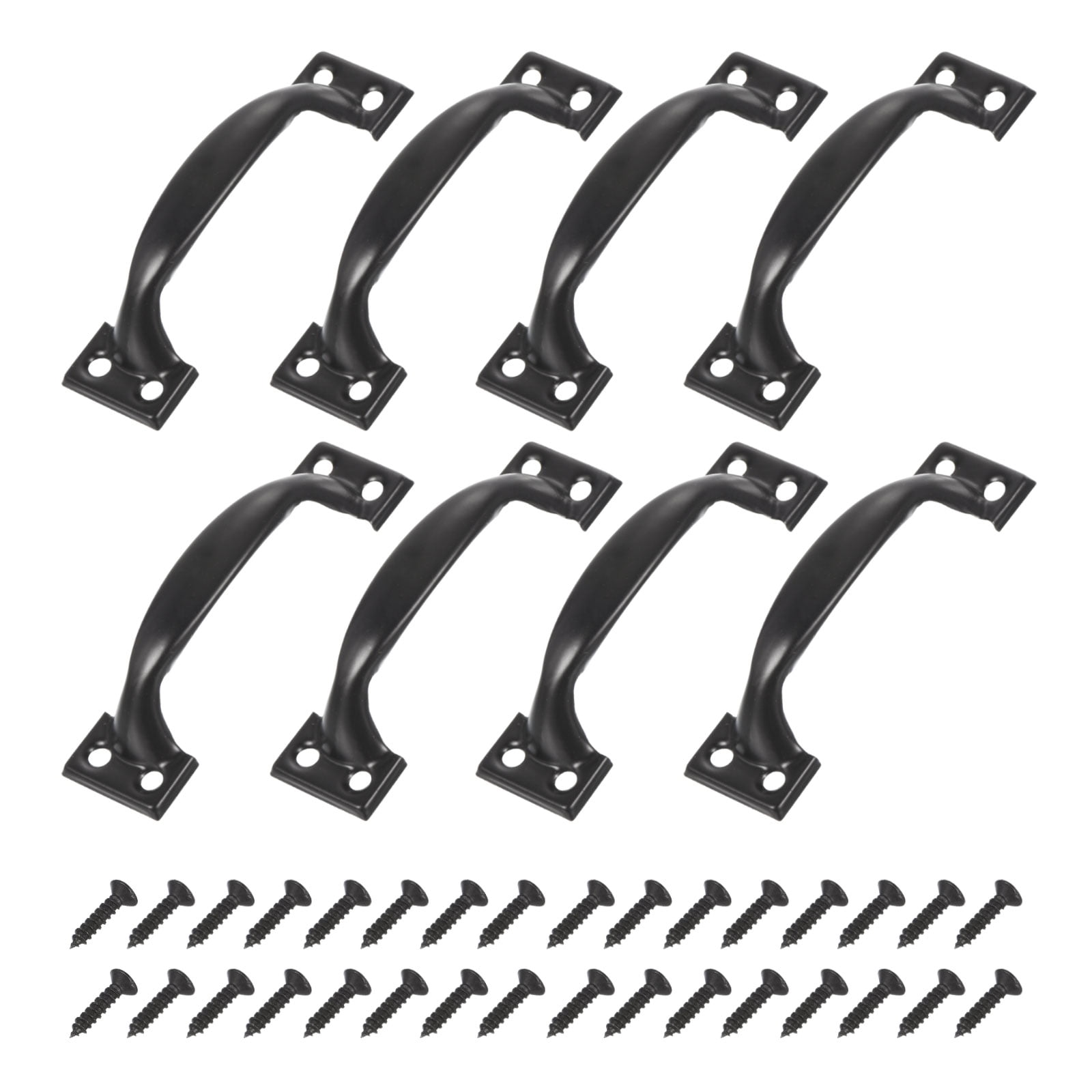 Uxcell 8Pcs 2.83" Gate Handle with Screw for Kitchen Closet Door, Black ...