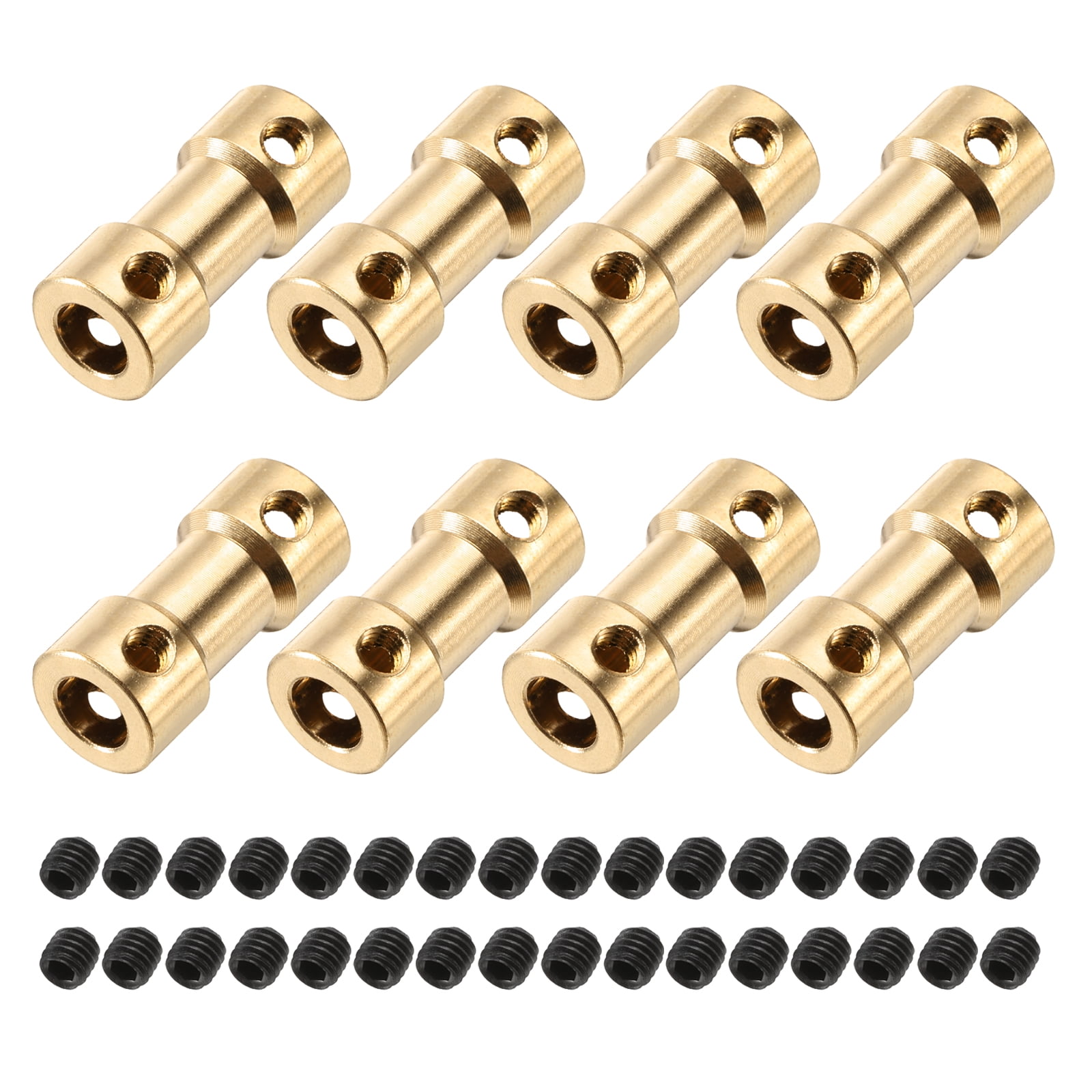 Uxcell 8Pcs 2mm to 5mm Brass Shaft Coupling Joint Connector with Screws ...