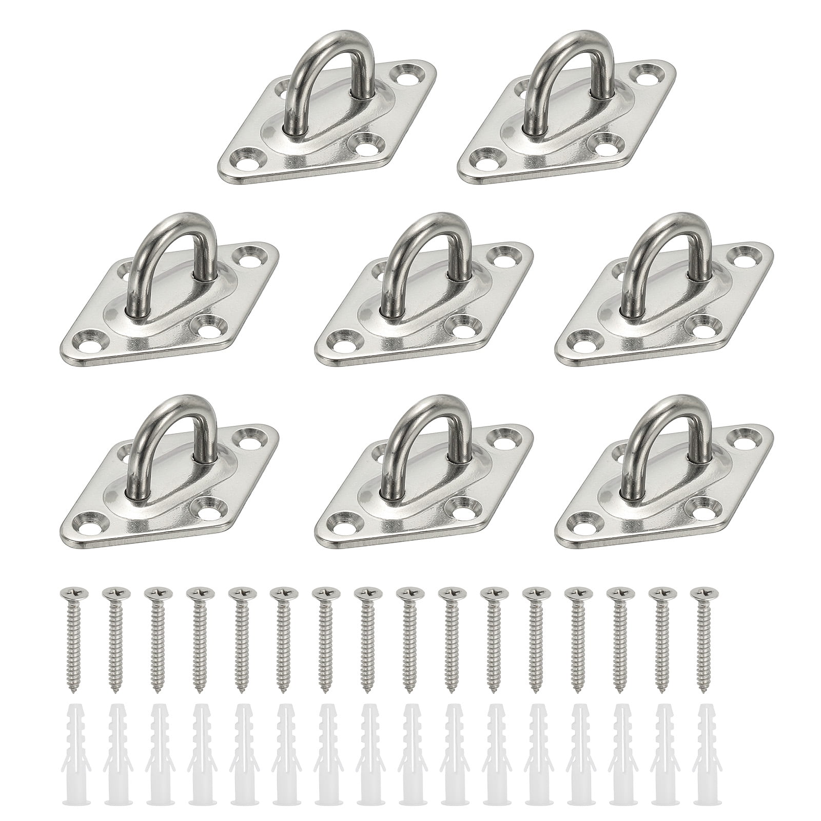 Uxcell 8Pcs 304 Stainless Steel Ceiling Hooks - Rhombus Wall Mount U ...