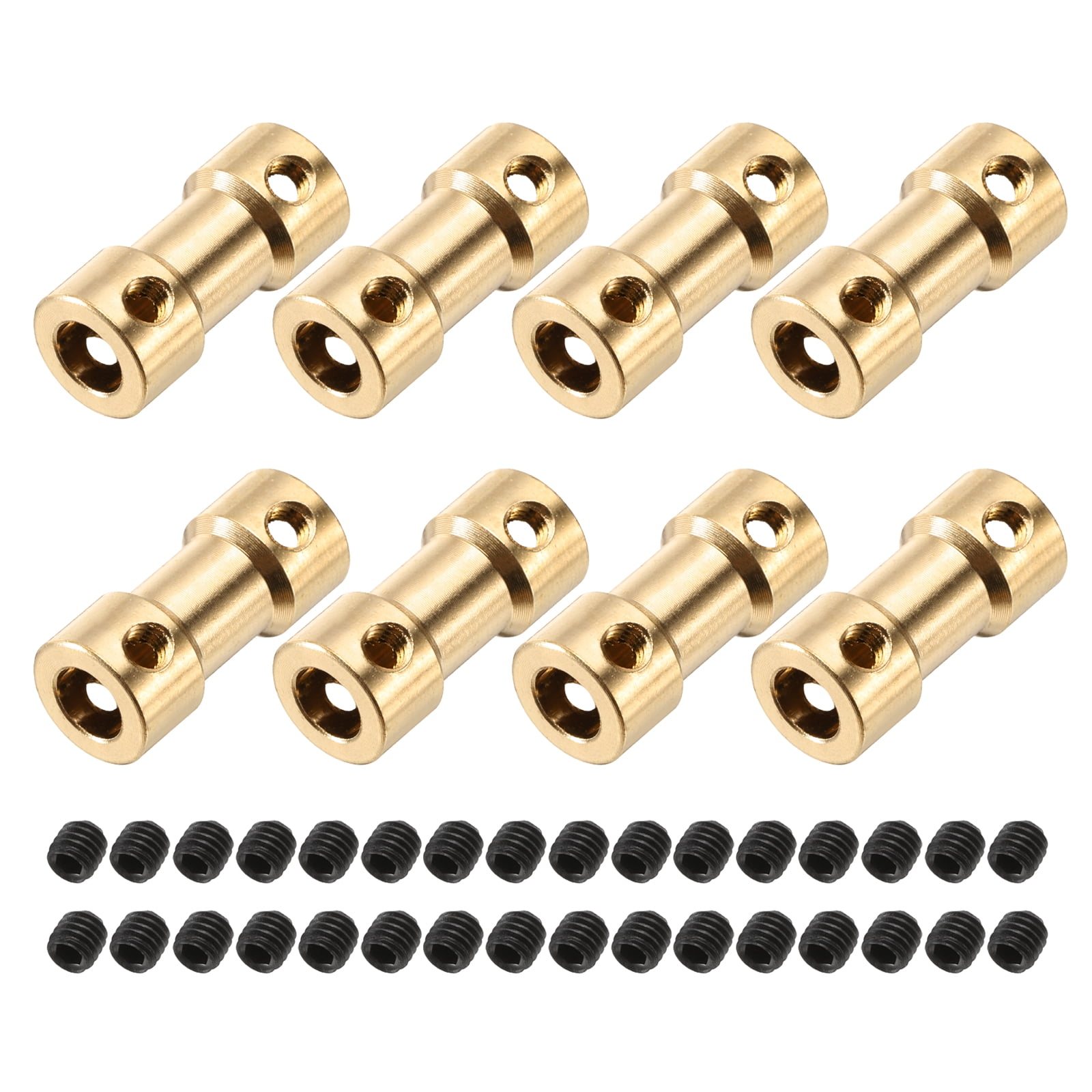 Uxcell 8Pcs 3mm to 5mm Brass Shaft Coupling Joint Connector with Screws ...