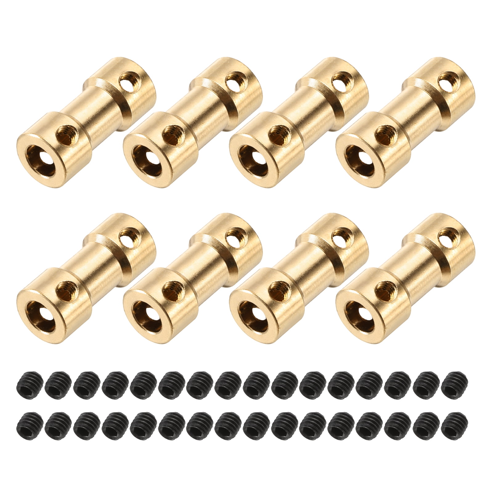 Uxcell 8Pcs 5mm to 5mm Brass Shaft Coupling Joint Connector with Screws ...