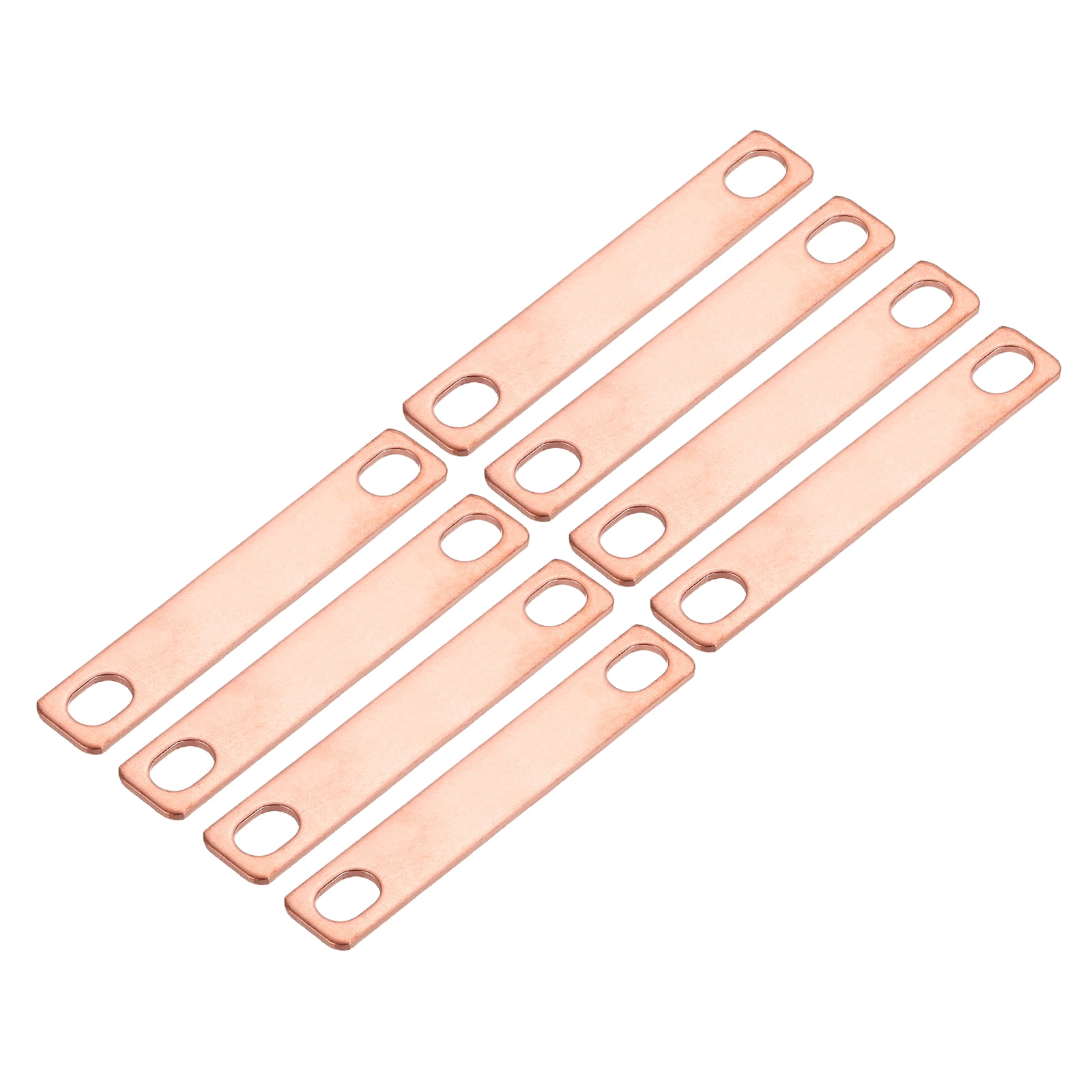 Uxcell 8 Pcs Bus Bar Connector, Pitch Row 2.2"(55mm) Red Copper Flat ...