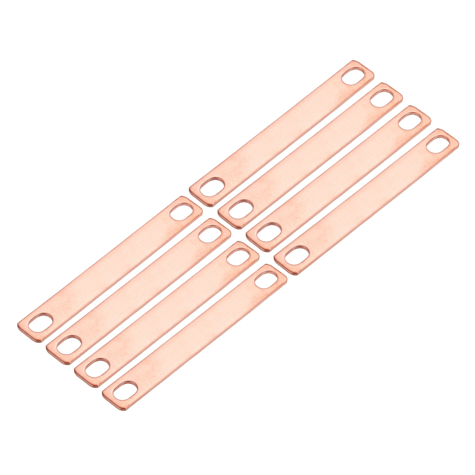 Uxcell 8 Pcs Bus Bar Connector, Pitch Row 2.8"(70mm) Red Copper Flat ...