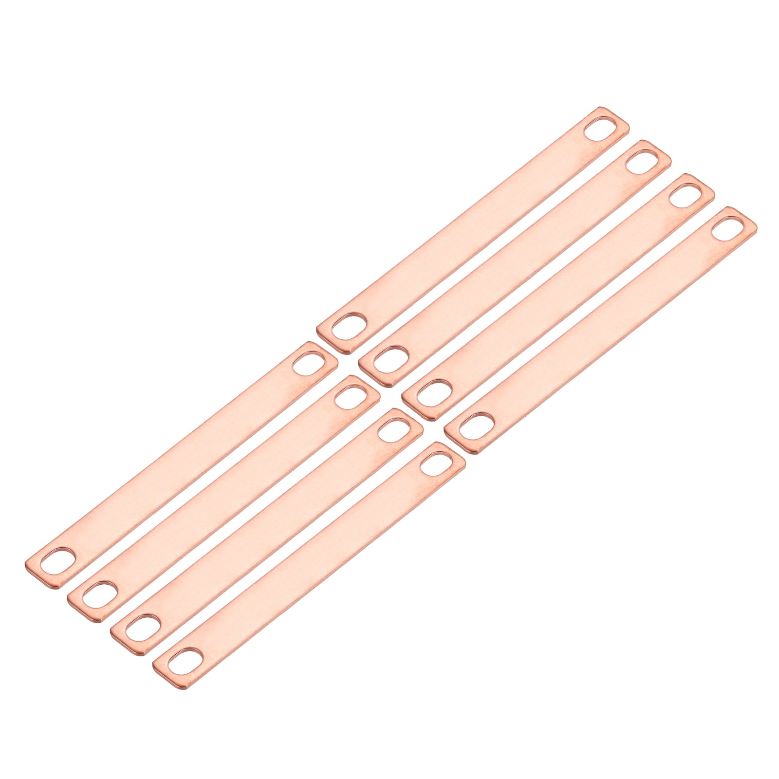 Uxcell 8 Pcs Bus Bar Connector, Pitch Row 3.4"(85mm) Red Copper Flat ...