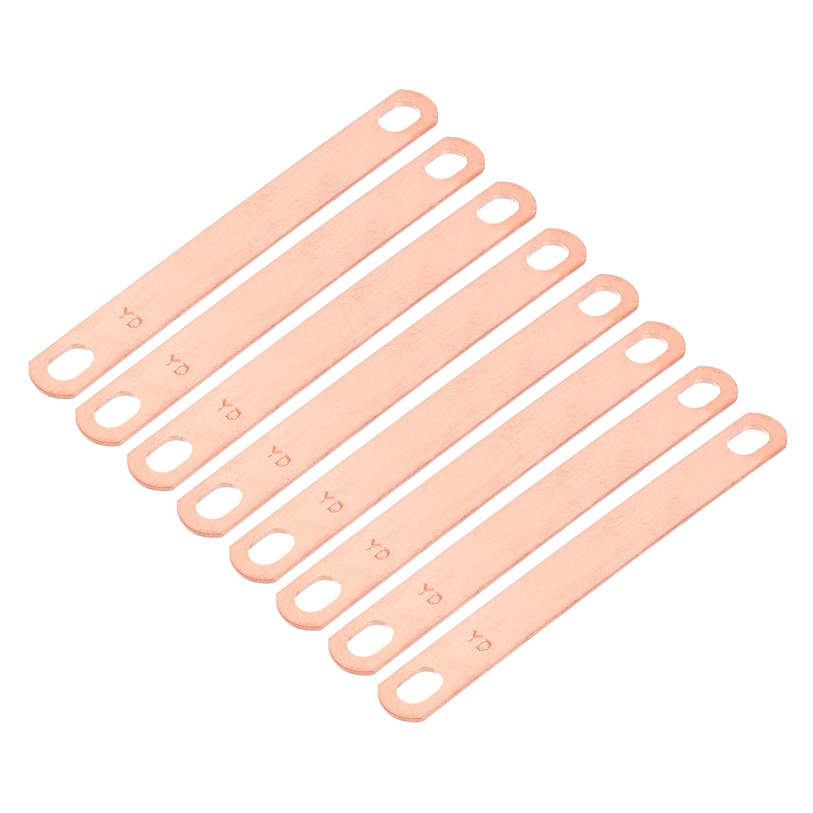 Uxcell Bus Bar Connector 8Pcs Pitch Row 3.5"(90mm) Red Copper Flat Bus ...