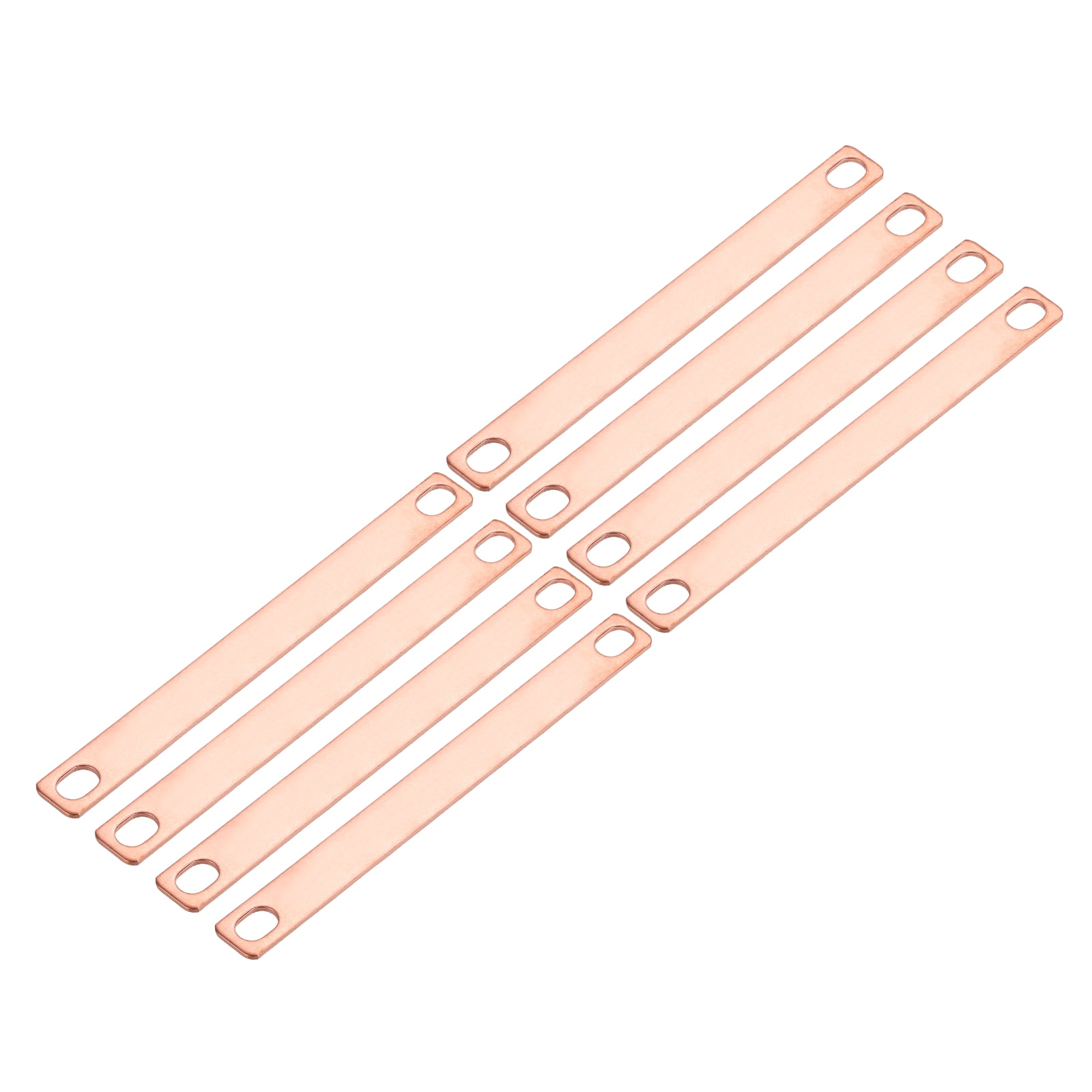 Uxcell 8 Pcs Bus Bar Connector, Pitch Row 3.7"(95mm) Red Copper Flat ...