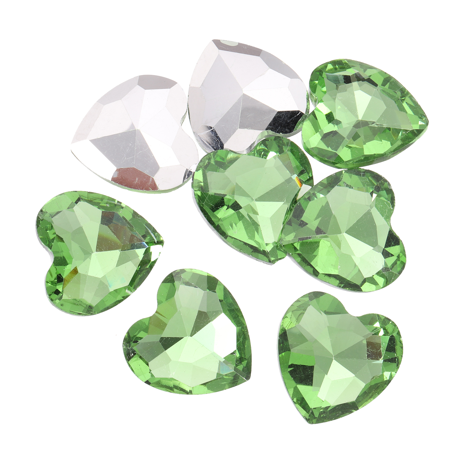 Uxcell 8Pcs Heart Rhinestones 27mm Pointed Back Heart Glass Rhinestone ...