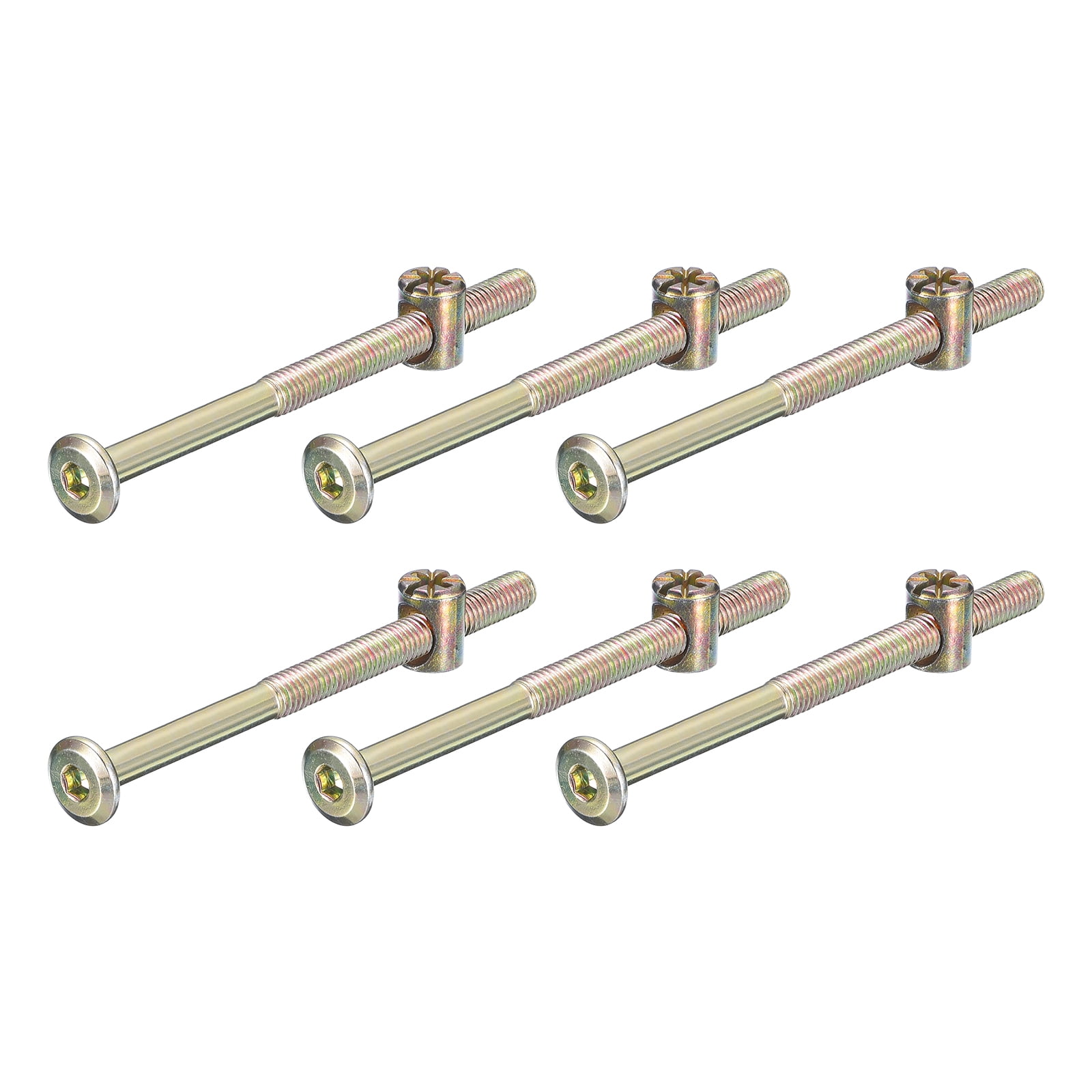 Uxcell 8Pcs Hex Socket Head Screws Bolts Barrel Nuts, M6 x 90mm Socket ...