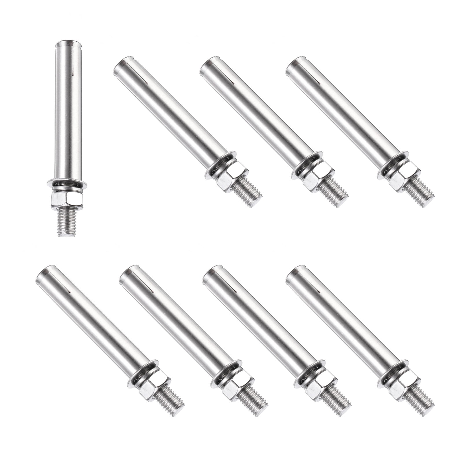 Uxcell 8Pcs M10 x 100mm Expansion Screw Bolts Sleeve Anchoring Fastener ...