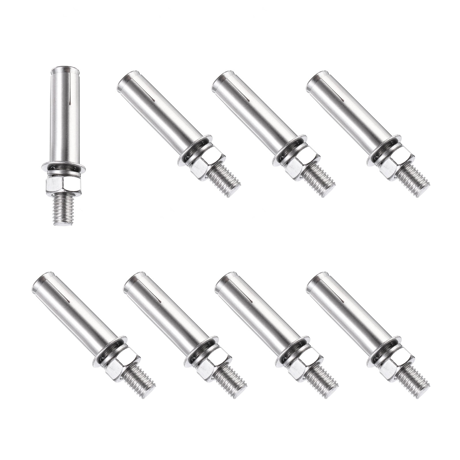 Uxcell 8Pcs M10 x 70mm Expansion Screw Bolts Sleeve Anchoring Fastener ...