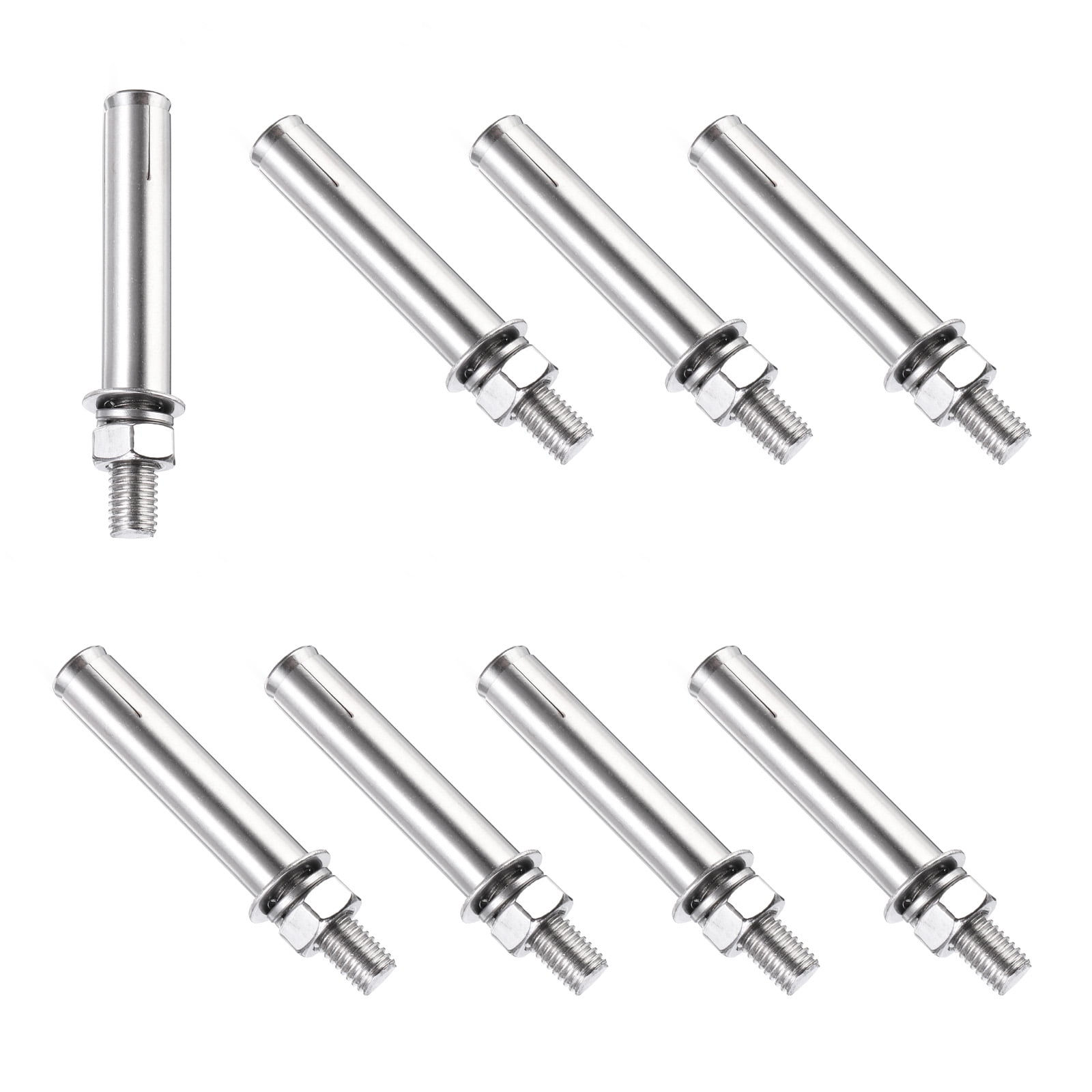 Uxcell 8Pcs M10 x 90mm Expansion Screw Bolts Sleeve Anchoring Fastener ...