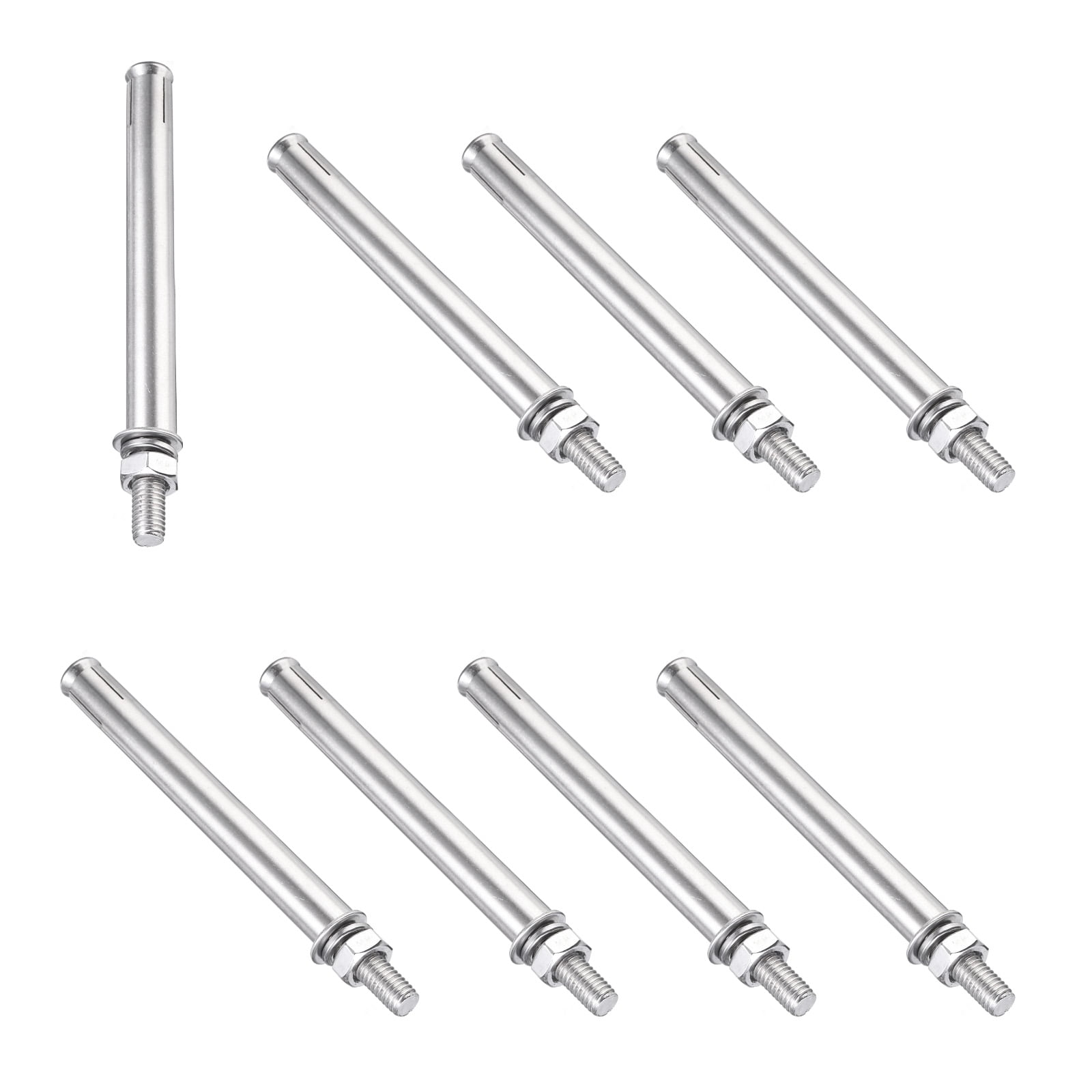 Uxcell 8Pcs M8 x 120mm Expansion Screw Bolts Sleeve Anchoring Fastener for Wall Concrete Brick ...