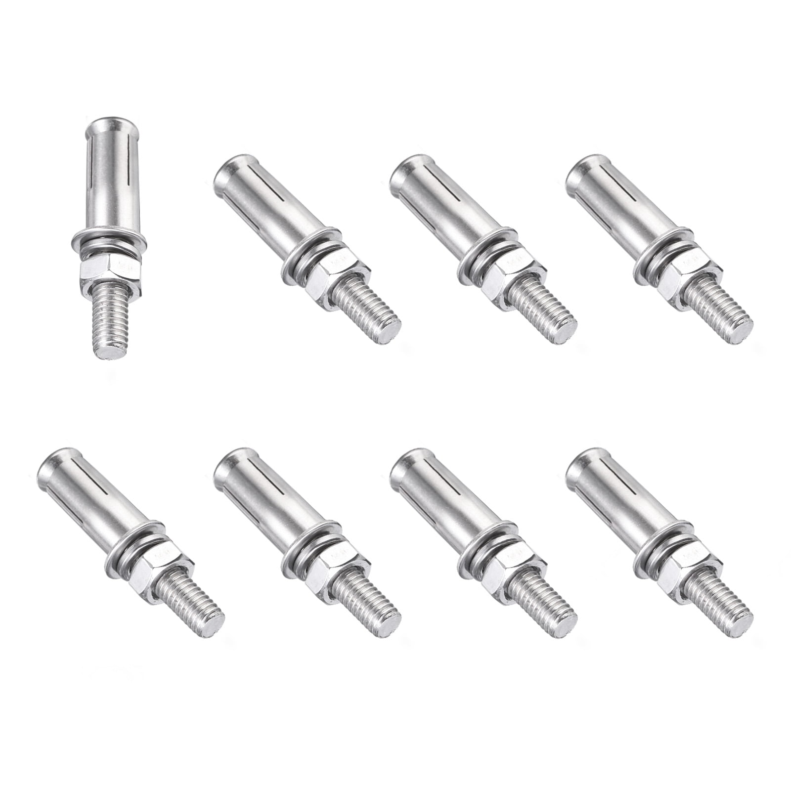 Uxcell 8Pcs M8 x 50mm Expansion Screw Bolts Sleeve Anchoring Fastener ...