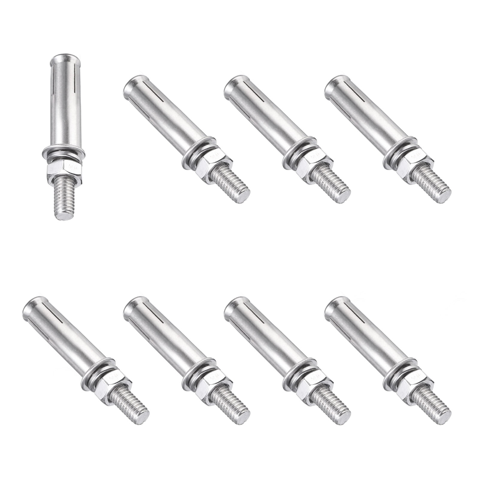 Uxcell 8Pcs M8 x 60mm Expansion Screw Bolts Sleeve Anchoring Fastener ...