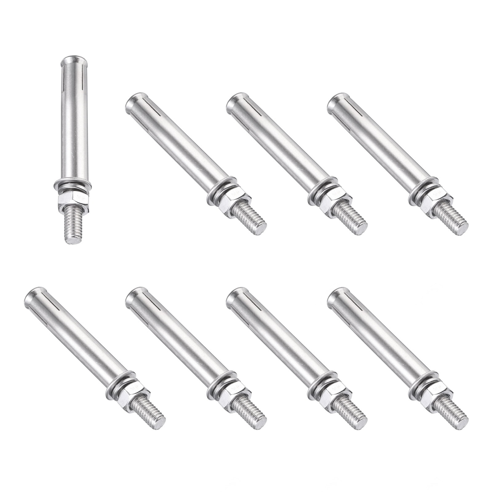 Uxcell 8Pcs M8 x 80mm Expansion Screw Bolts Sleeve Anchoring Fastener ...