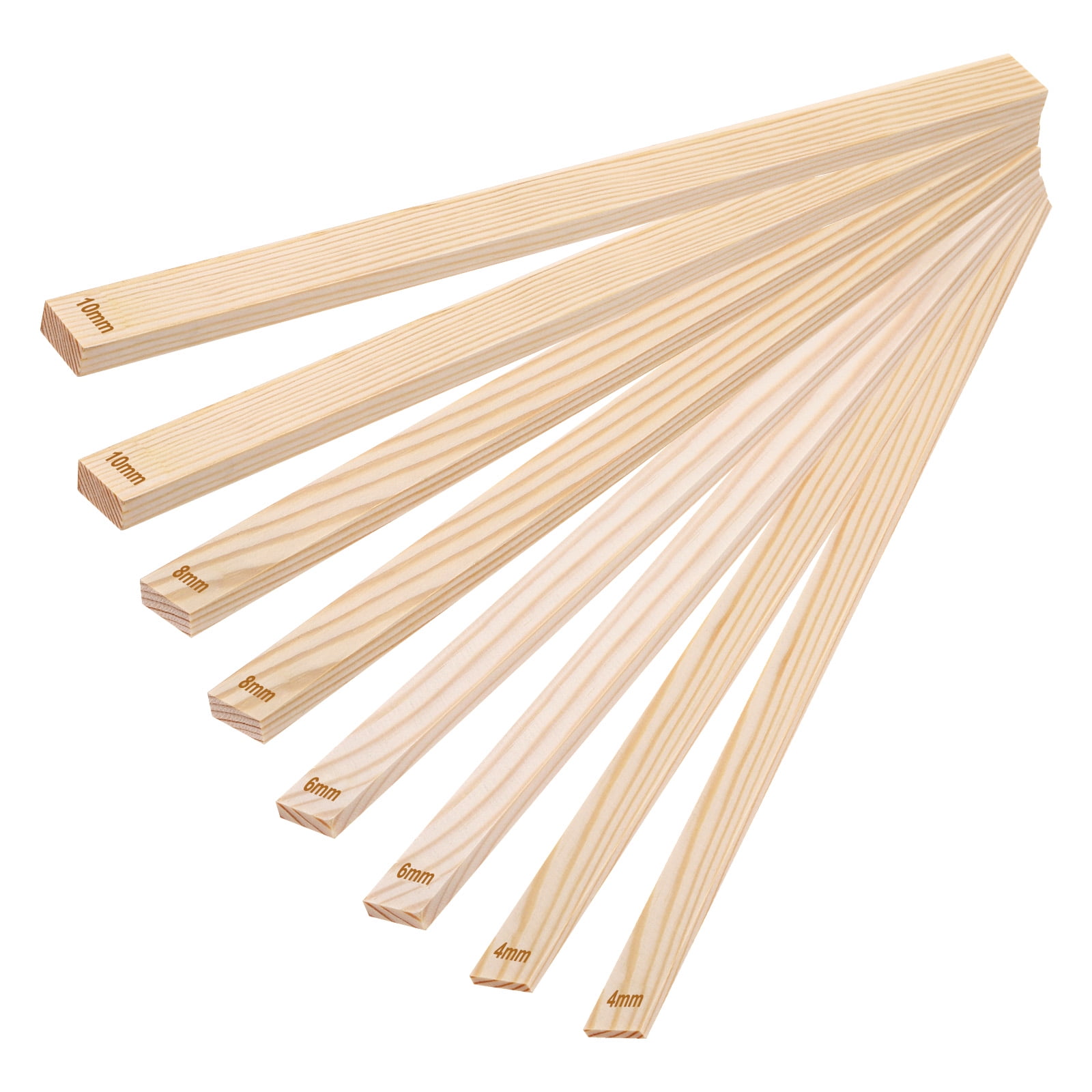 Uxcell 8Pcs Pottery Rolling Mud Stick Guide,Wood Clay Roller Pin Kit 13 ...