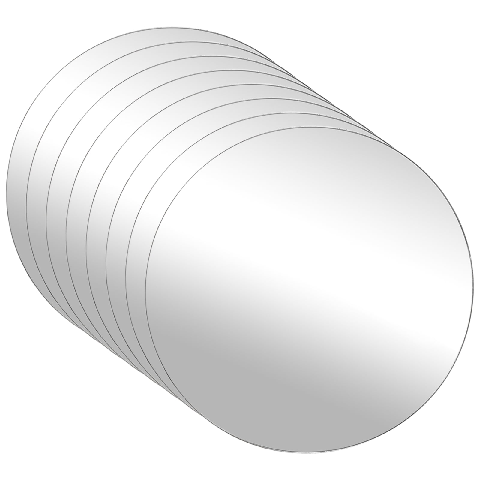 Uxcell 8Pcs Shatter Proof Acrylic Mirror, 3.1" Circle Round Corner ...